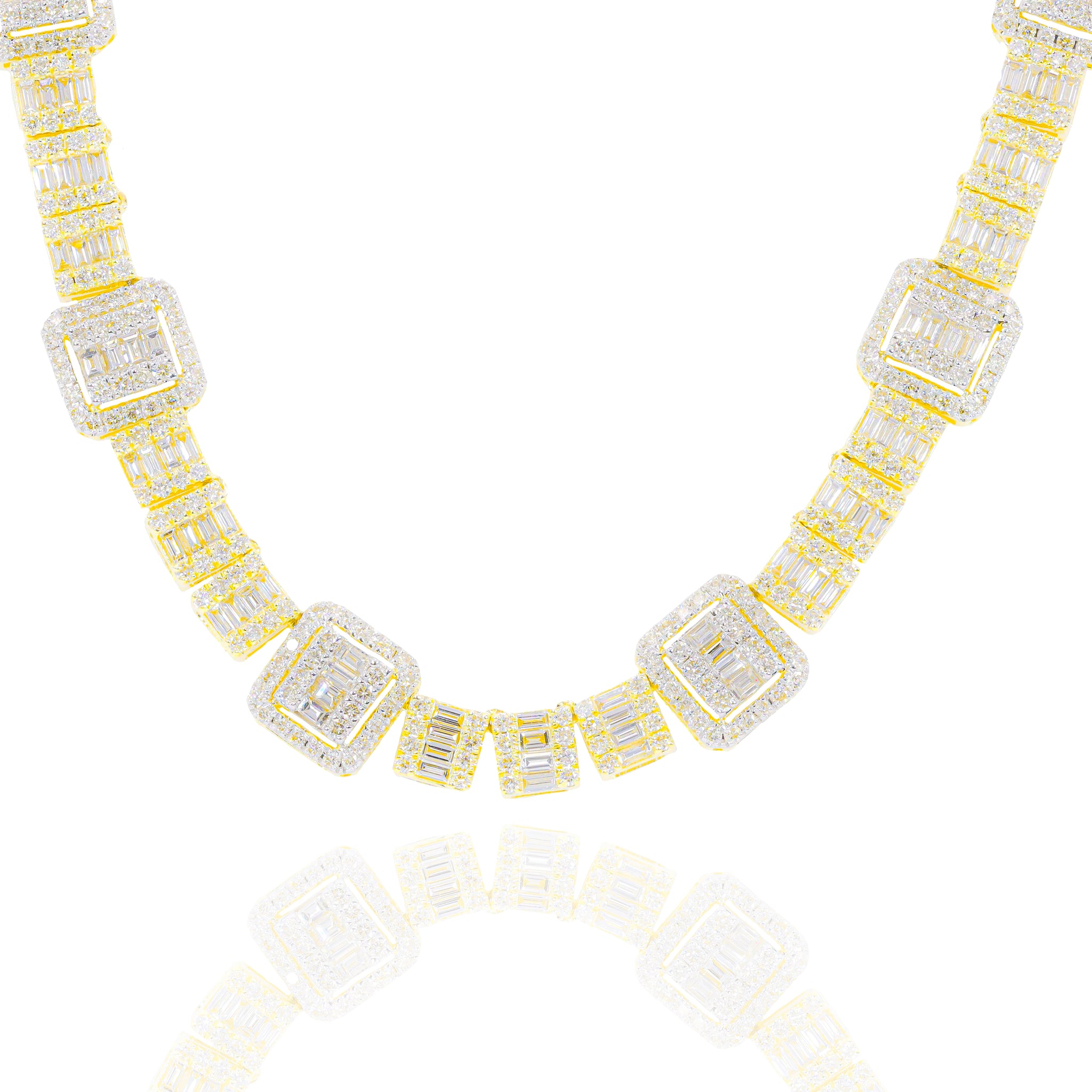 Baguette & Round Alternating Link Diamond Chain