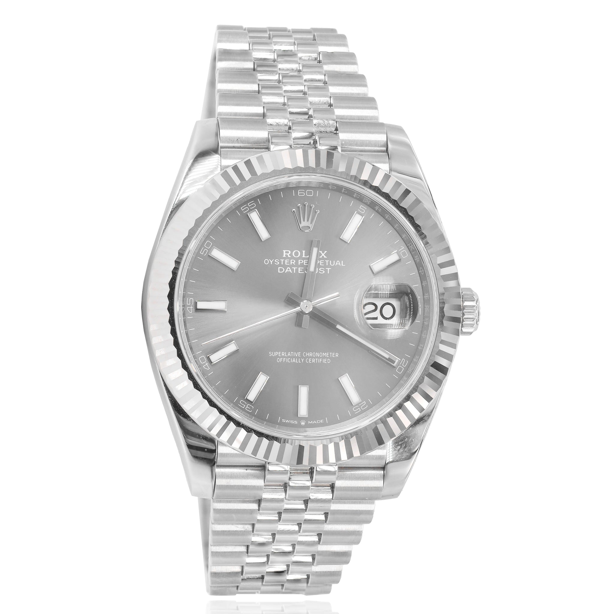Rolex 126334 DateJust 41mm Slate Grey Dial Fluted Bezel