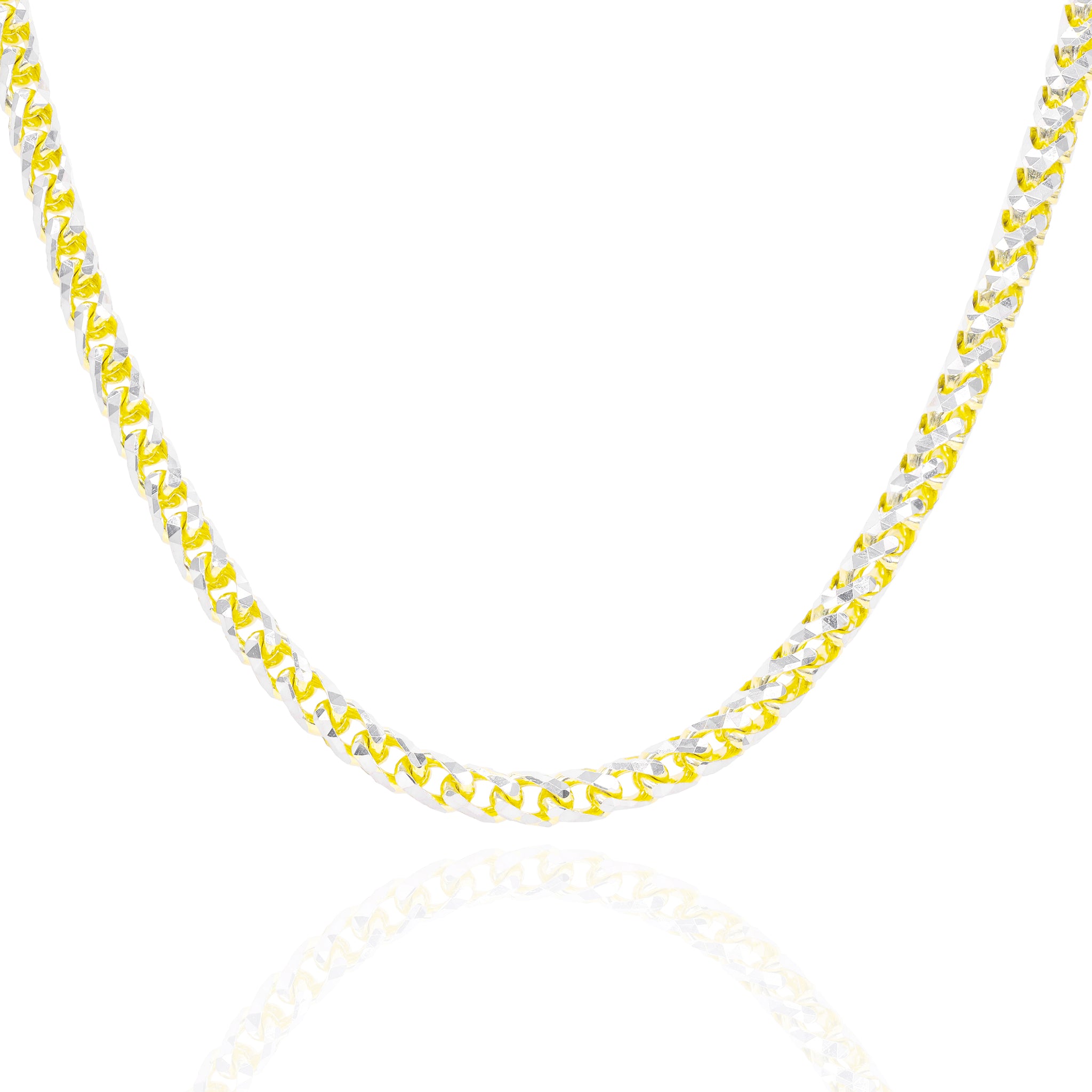 10KT Solid Prism Cut Franco Gold Chain