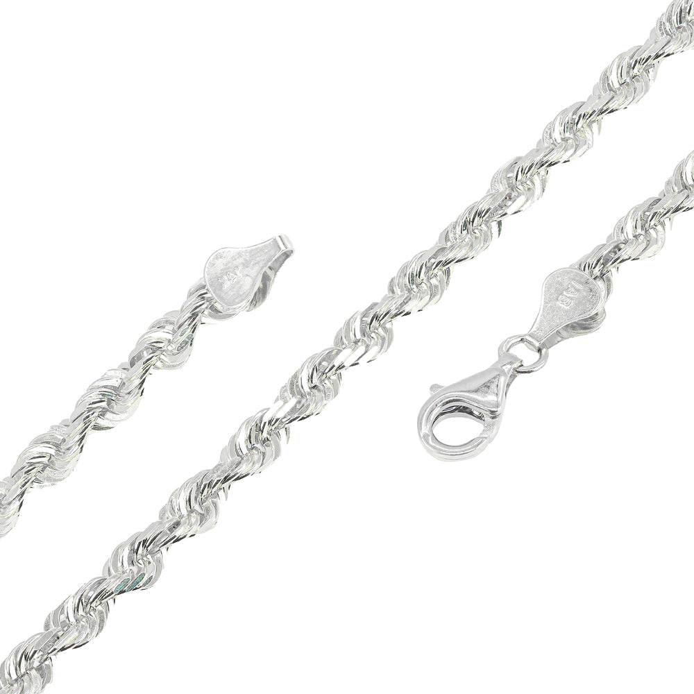 10KT Solid Gold Rope White Gold Chain