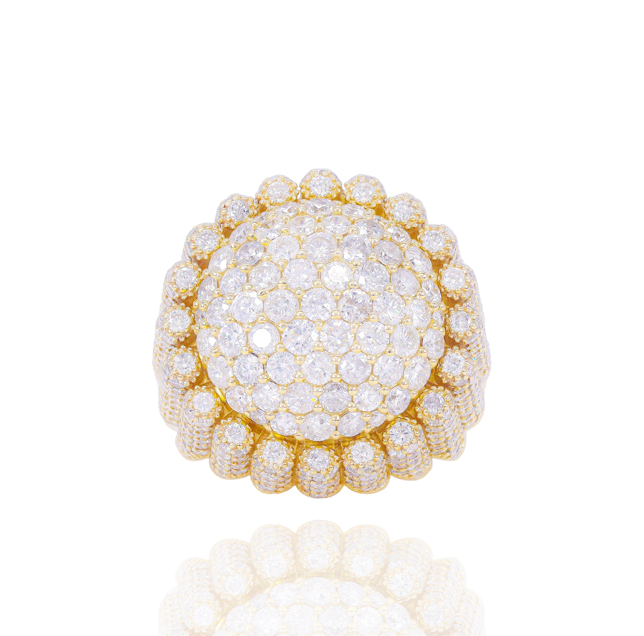 Domed Pillar Diamond Ring