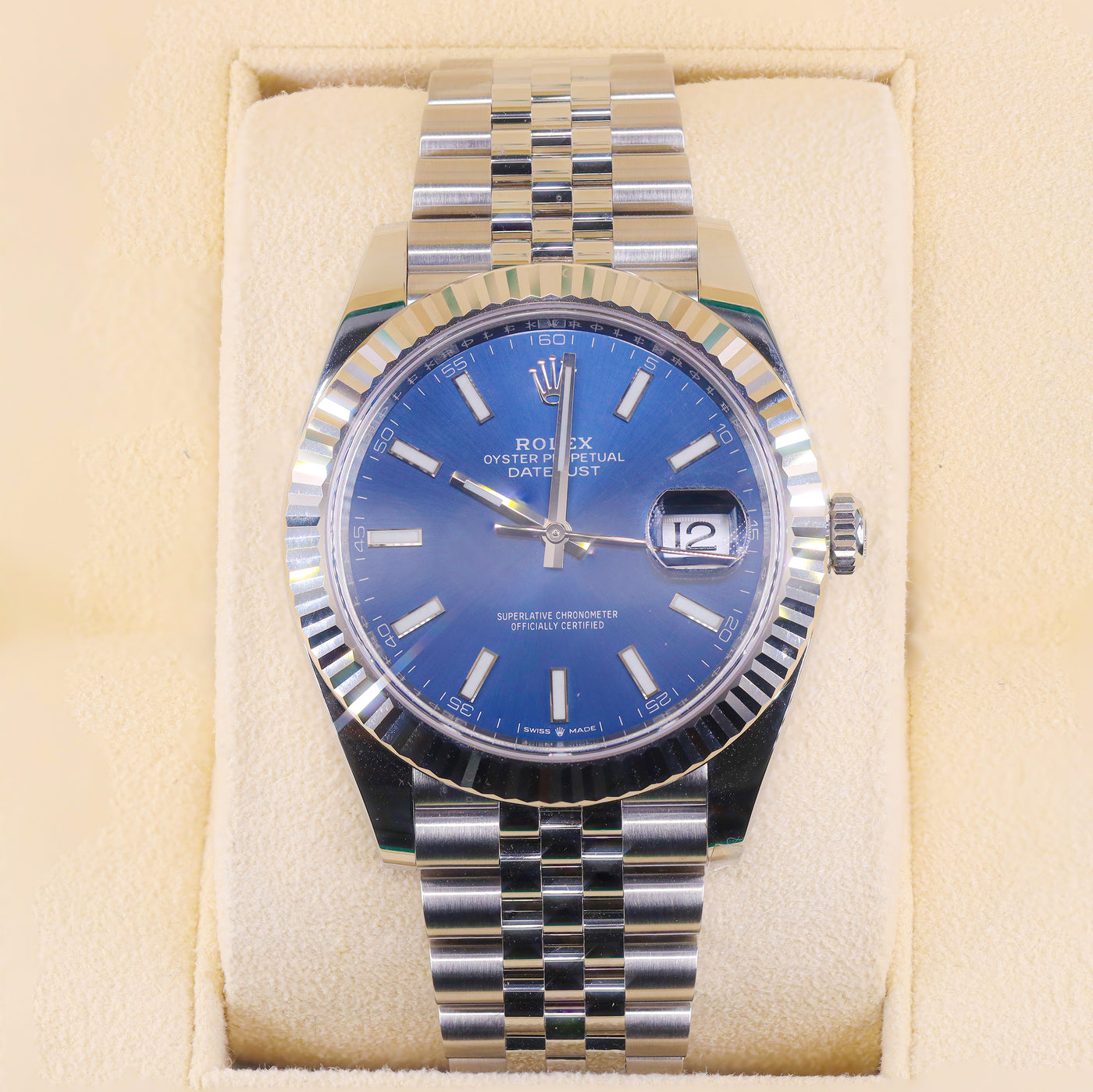 Rolex 126334 Datejust 41mm Bright Blue Sticker Dial