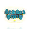 Custom Blue Color Natural Diamond Grillz & Black Rhodium Gold Grillz