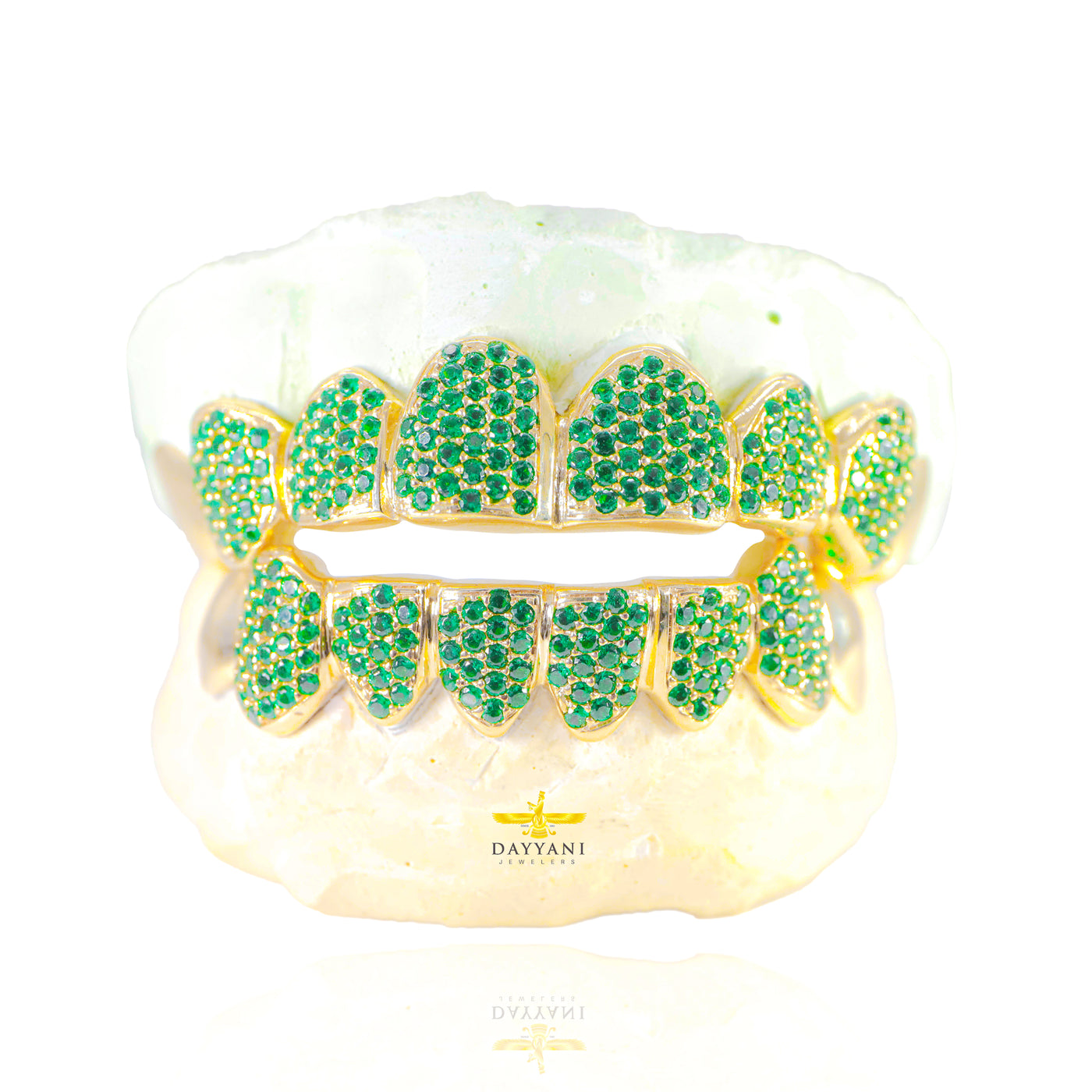 Custom ANY Color Gemstone Bussdown (Zig-Zag Setting) Gold Grillz