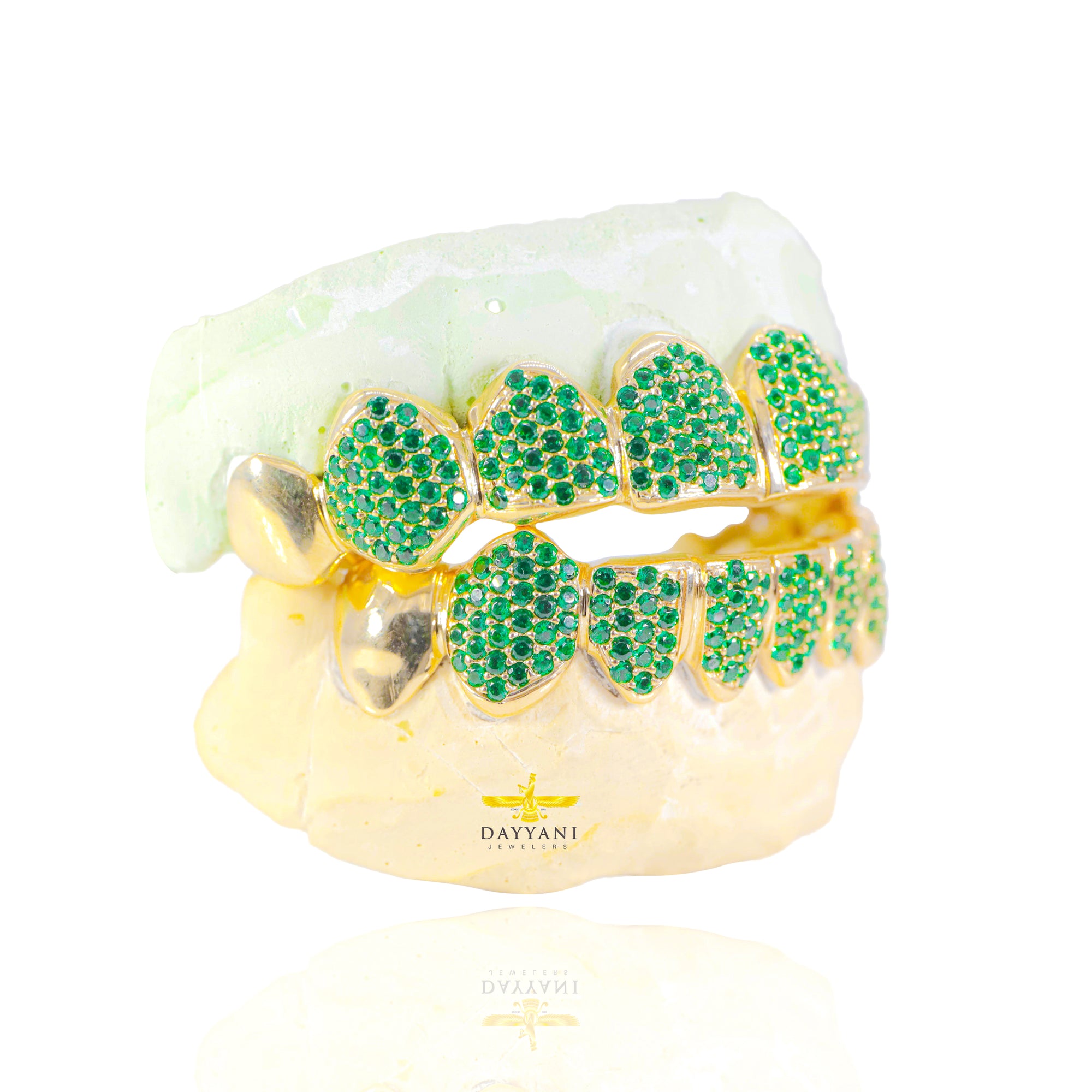 Custom ANY Color Gemstone Bussdown (Zig-Zag Setting) Gold Grillz