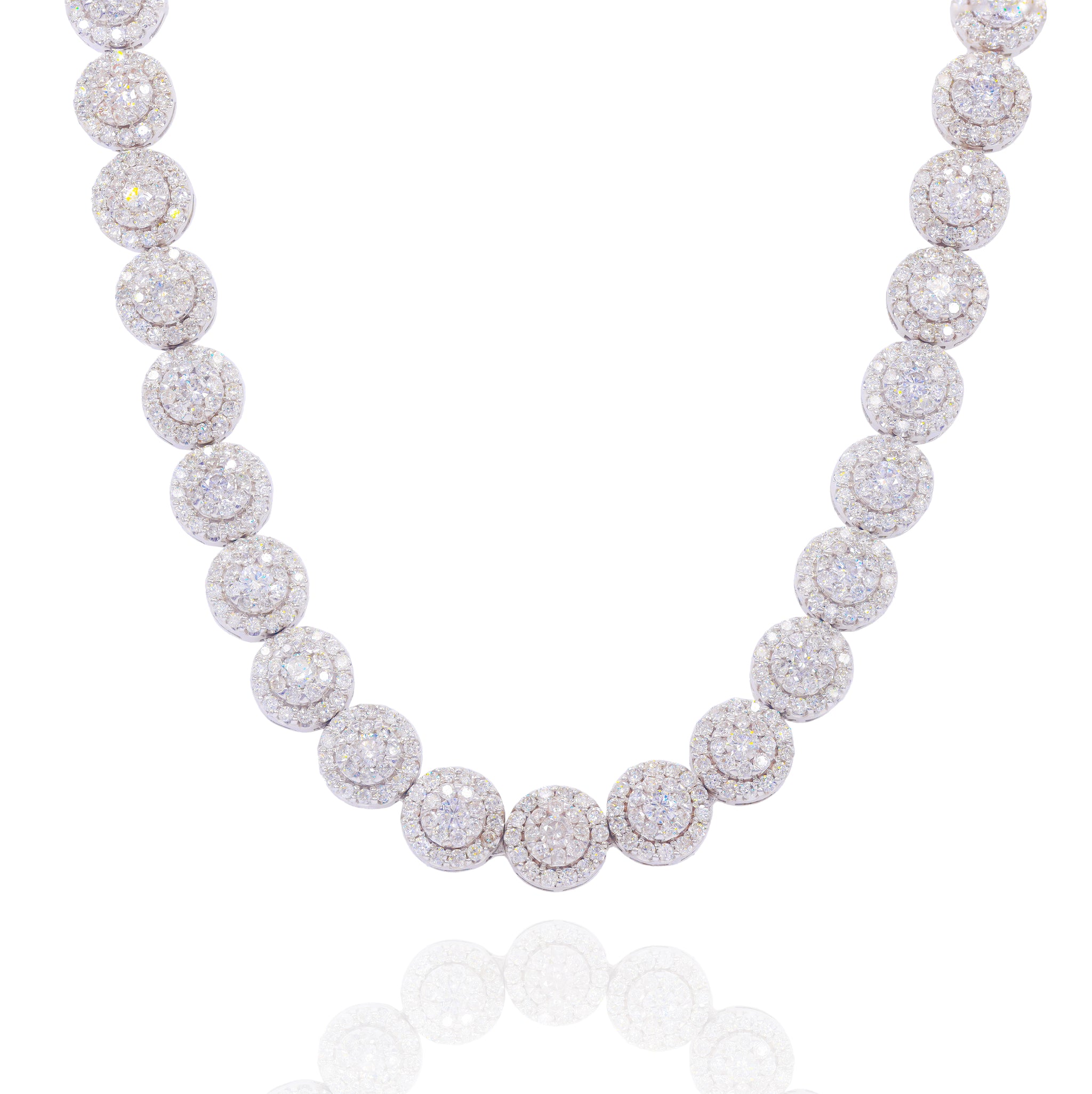 Cluster Round Diamond Tennis Chain