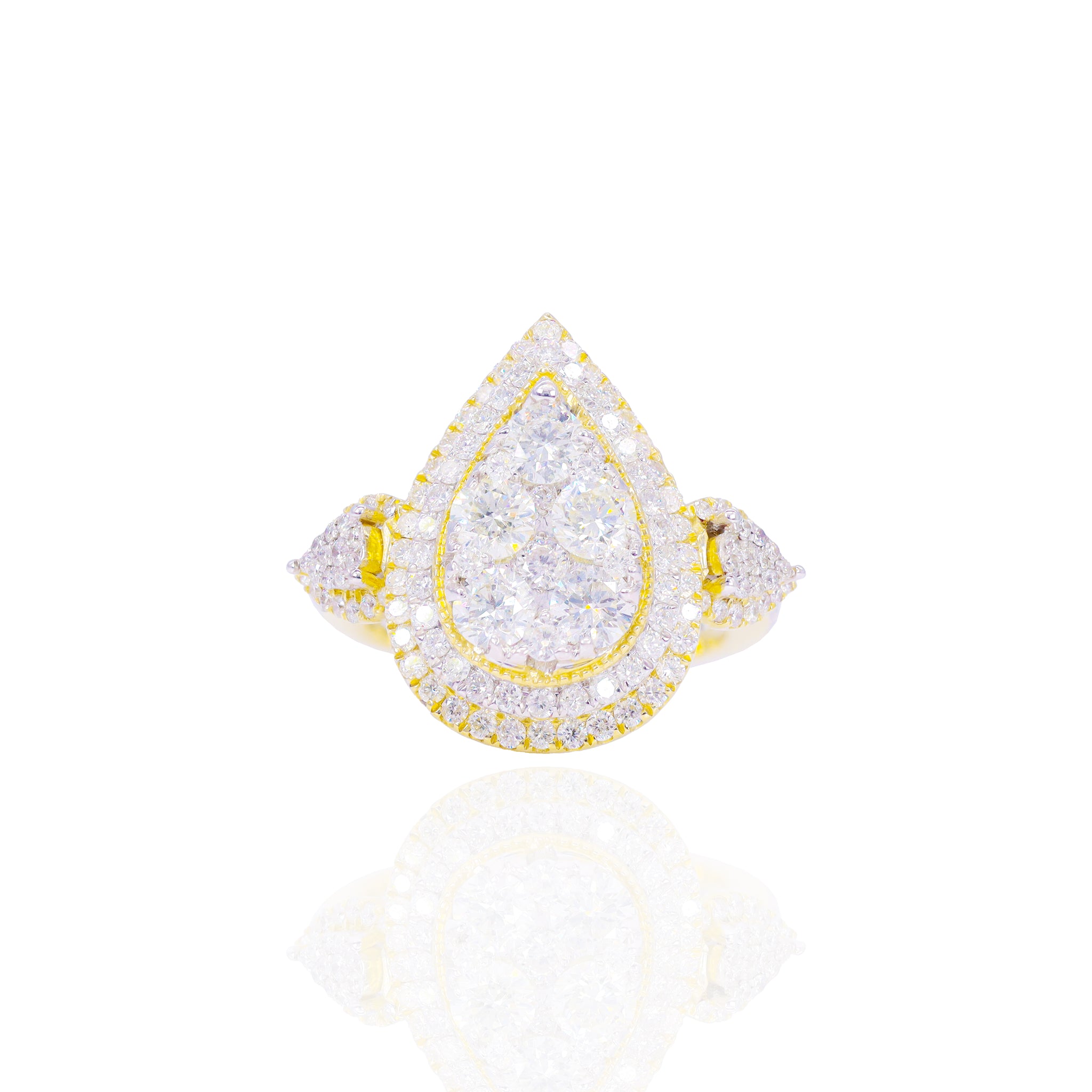 Pear Shape Cluster with Pear Shape Accents & Hidden Halo Diamond Engag