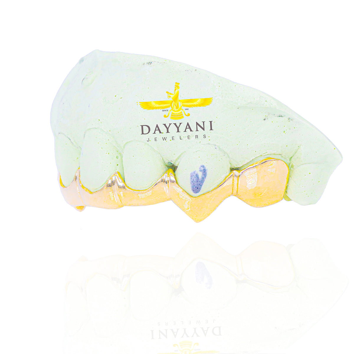 Custom 8 Teeth with Outline Front Bar with Extended Fangs Grillz