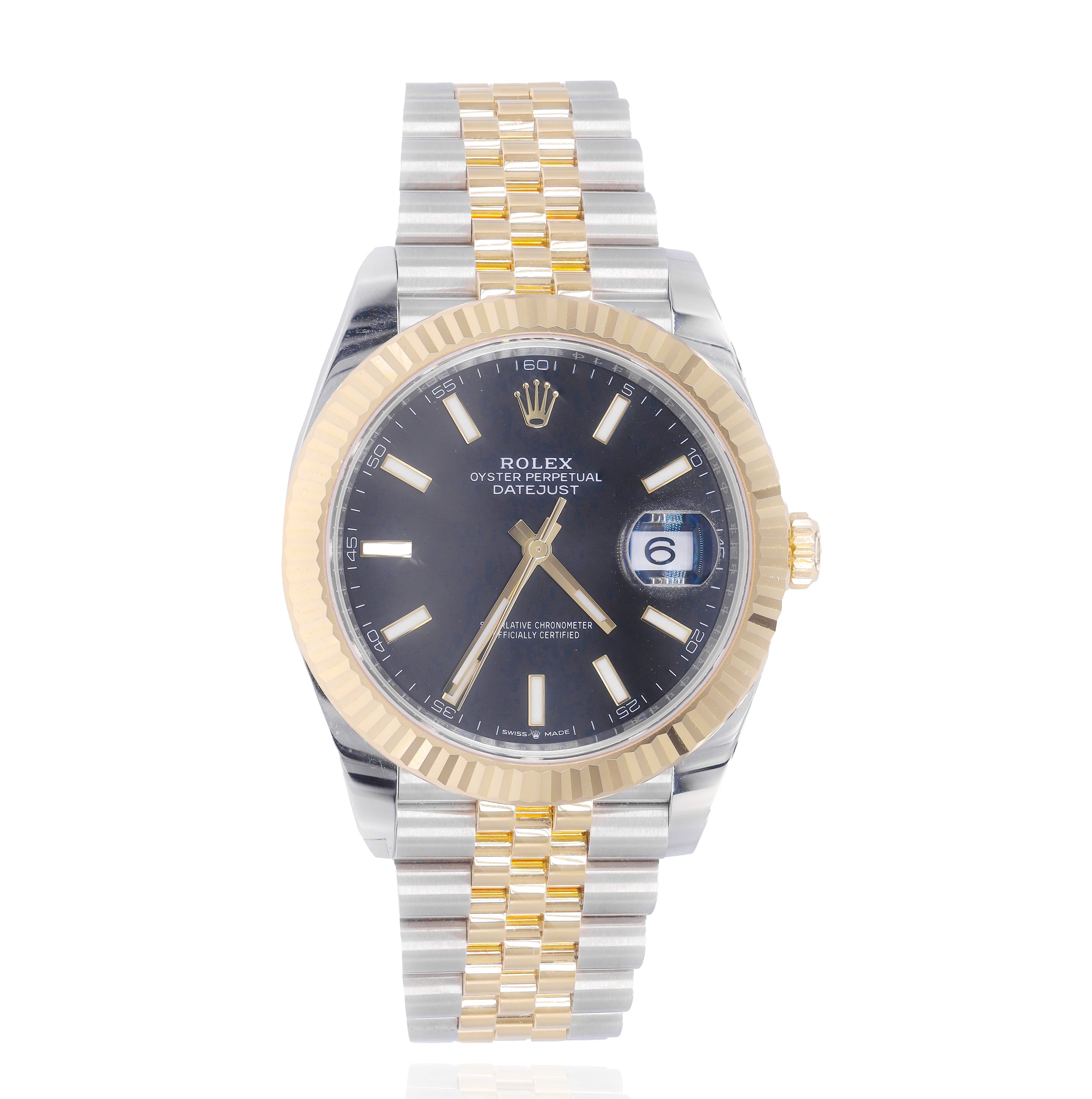 Rolex 126333 Datejust 41mm Jubilee Two-Tone 18K Gold Fluted Bezel & Bl