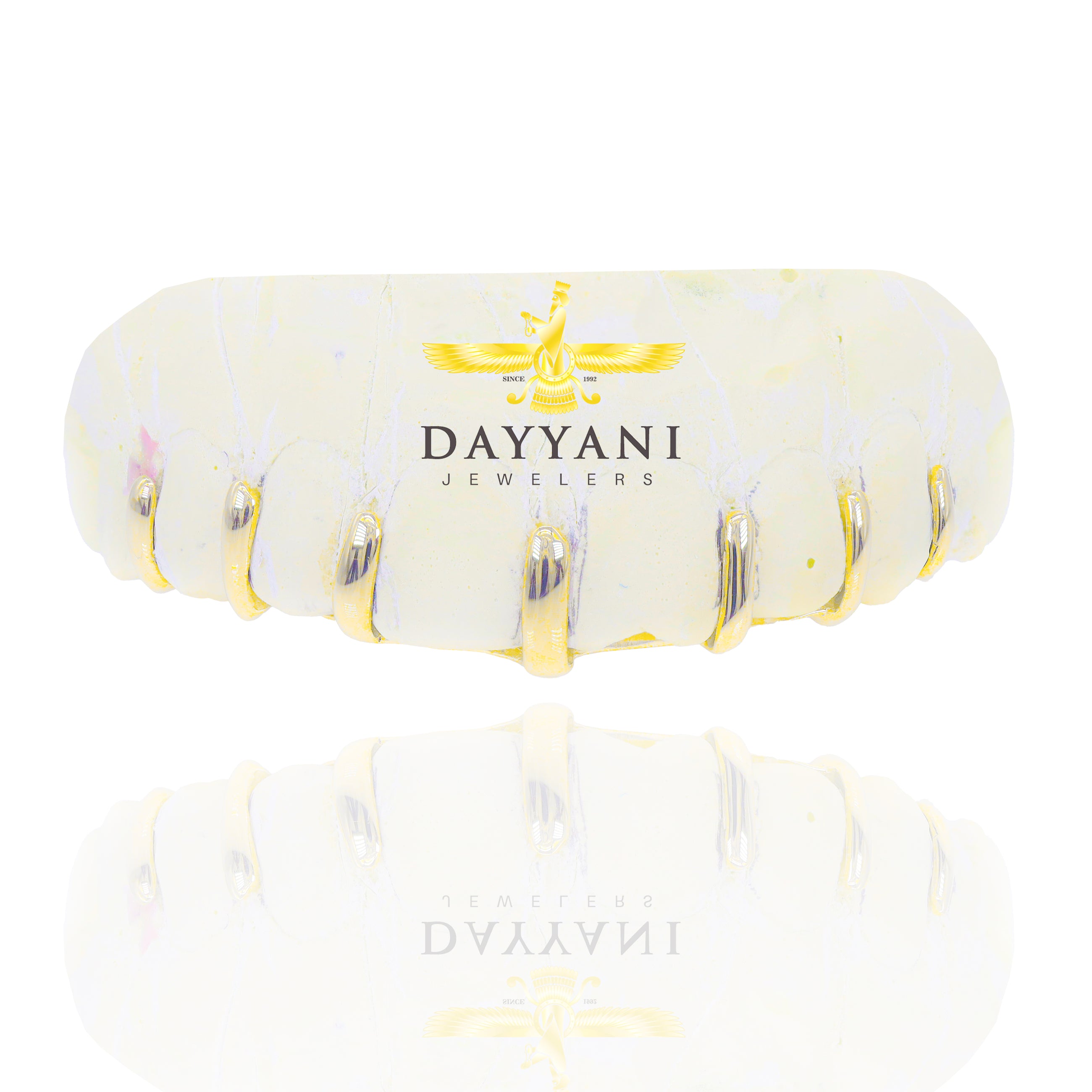 Custom Gap Fillers with Closed Caps Gold Grillz