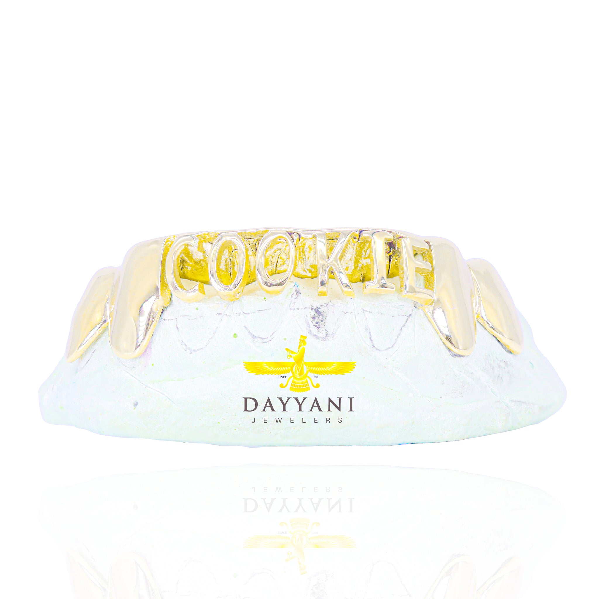 Custom 8 Teeth w/ Custom Name Front Bar & Extended Fangs Grillz