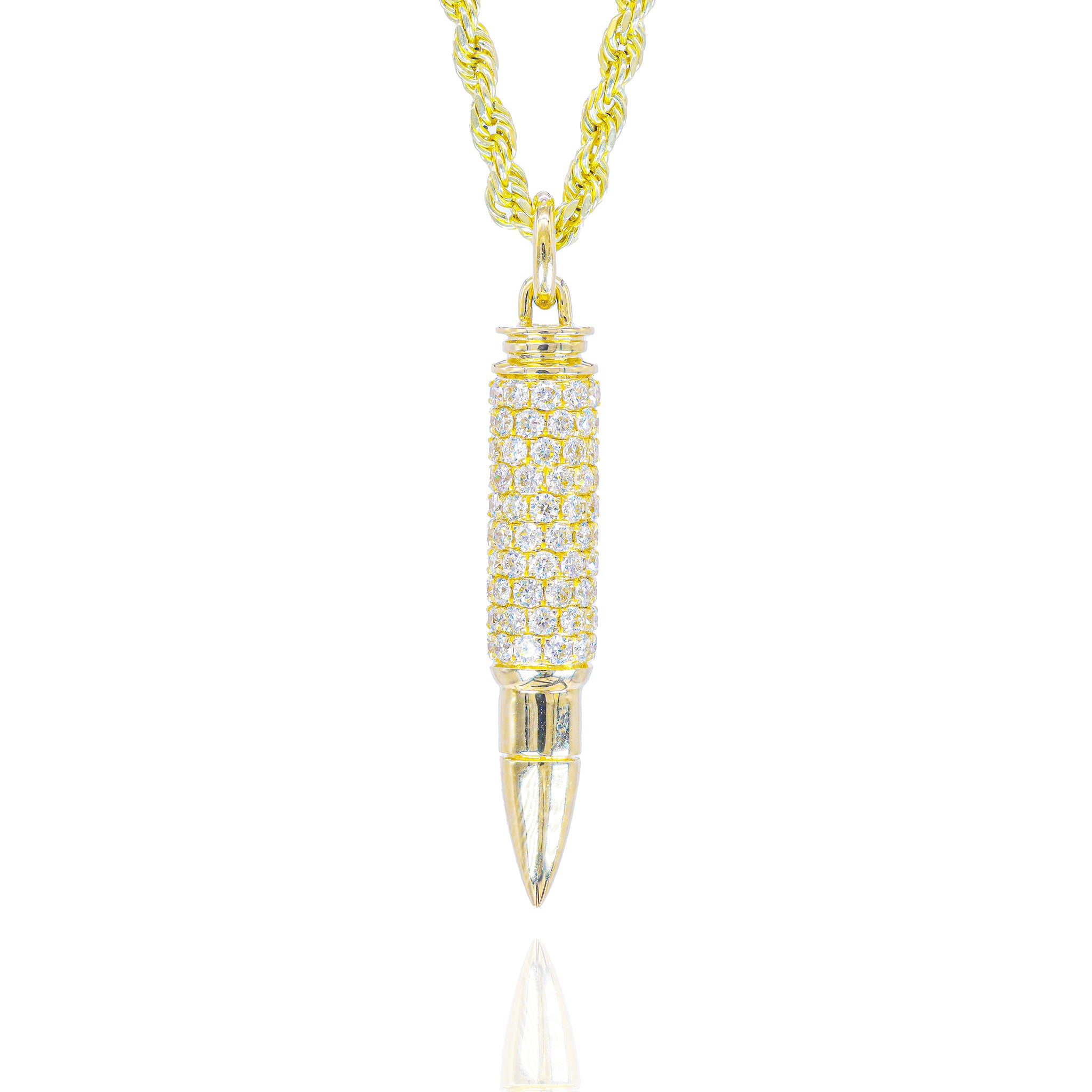 Diamond Bullet Pendant - 14KT Gold | Dayyani Jewelers