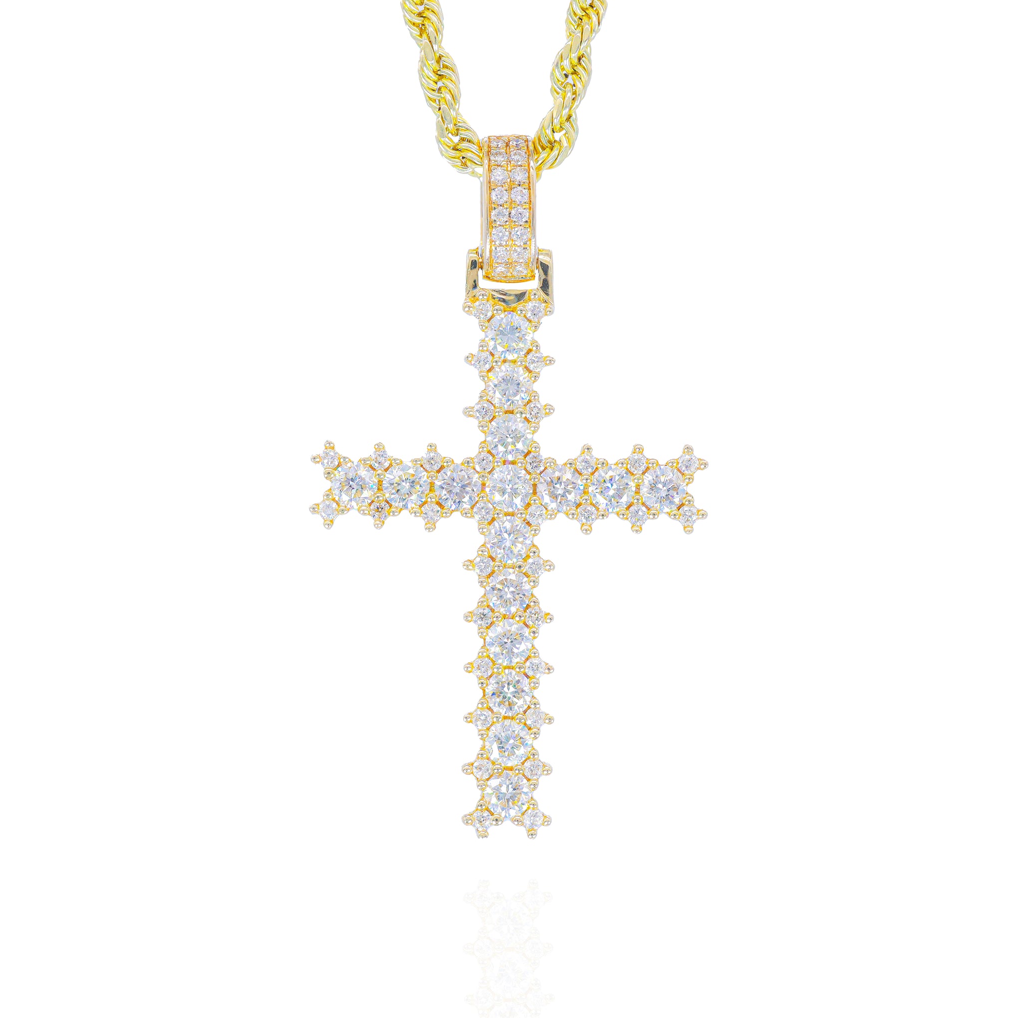 Jagged Diamond Cross Pendant - 14KT Gold | Dayyani Jewelers