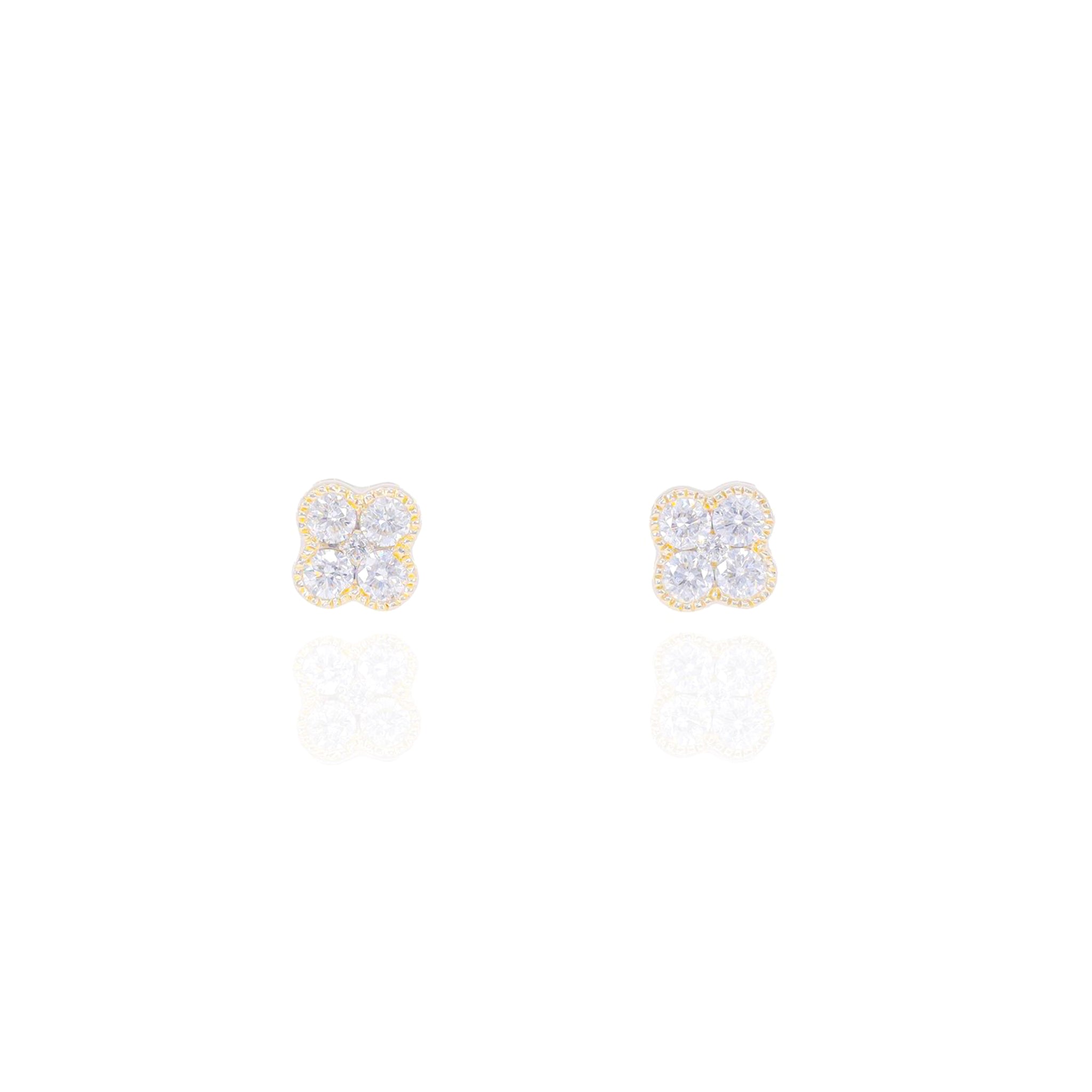 Clover Shaped Diamond Earrings