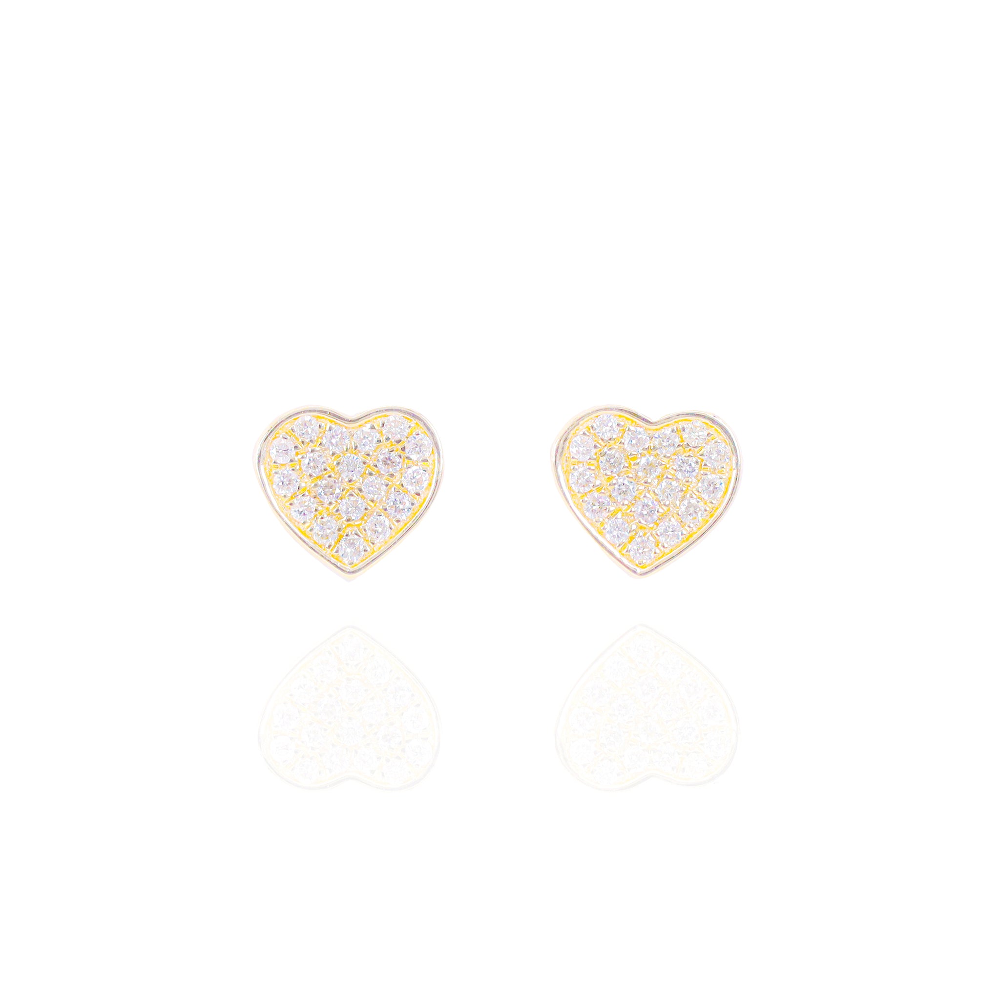 Round Diamond Heart Diamond Earrings