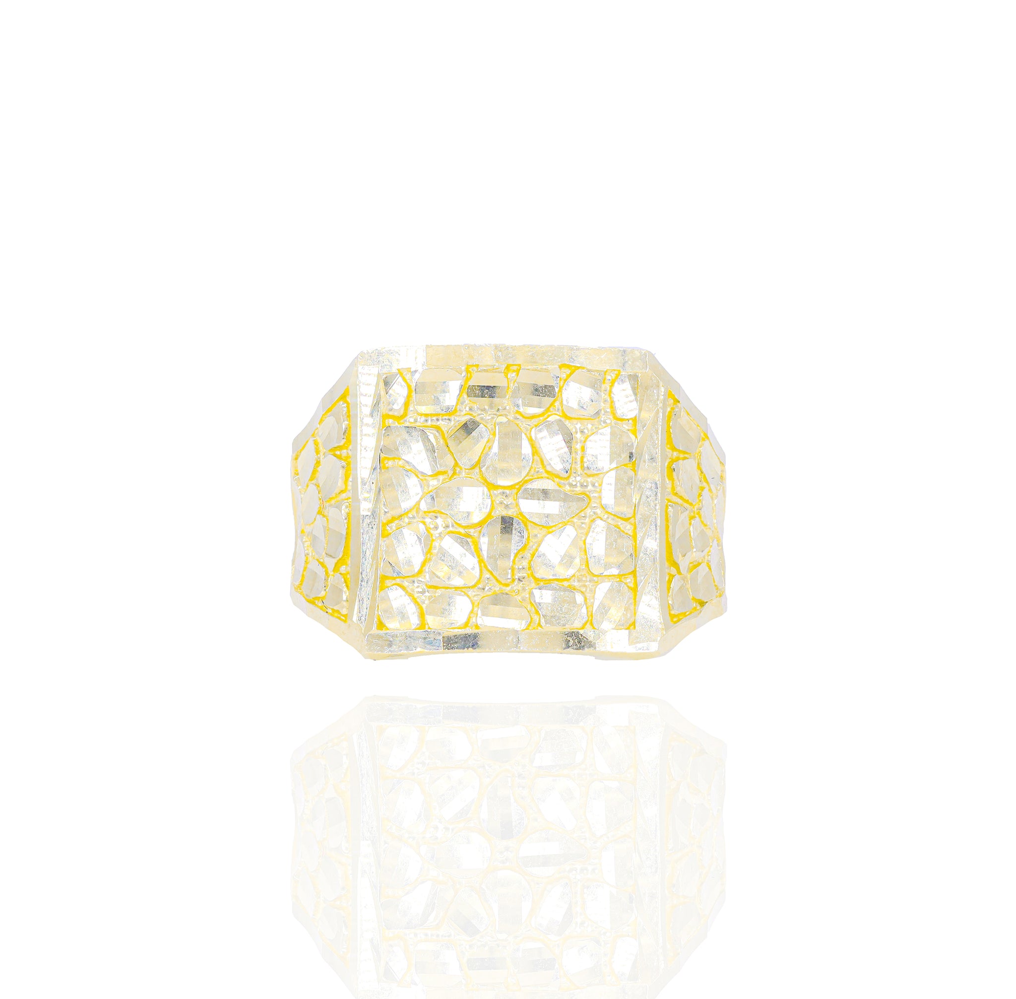 Square Nugget Gold Ring