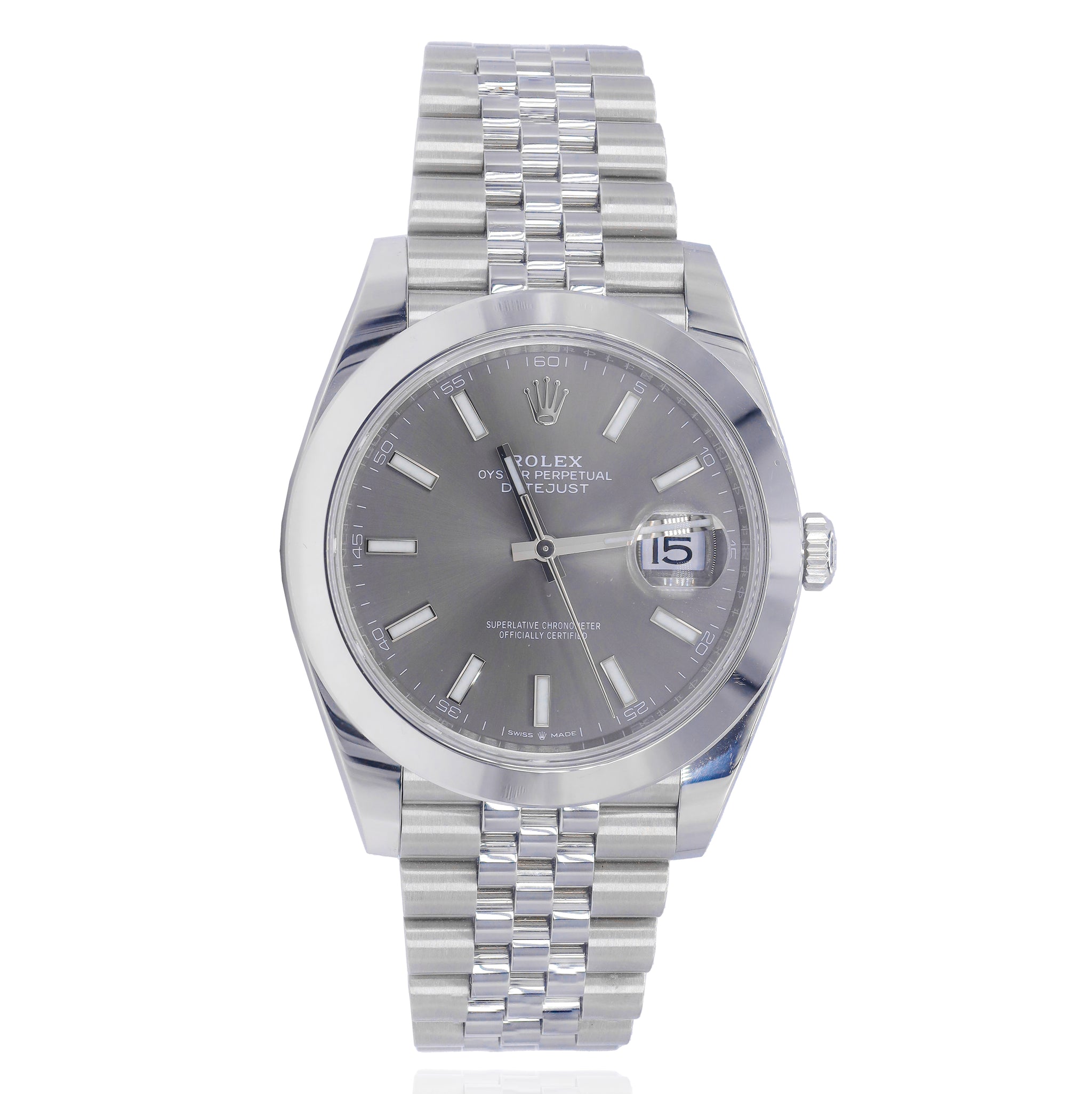 Rolex 126334 DateJust Slate Grey Dial 41mm Smooth Bezel