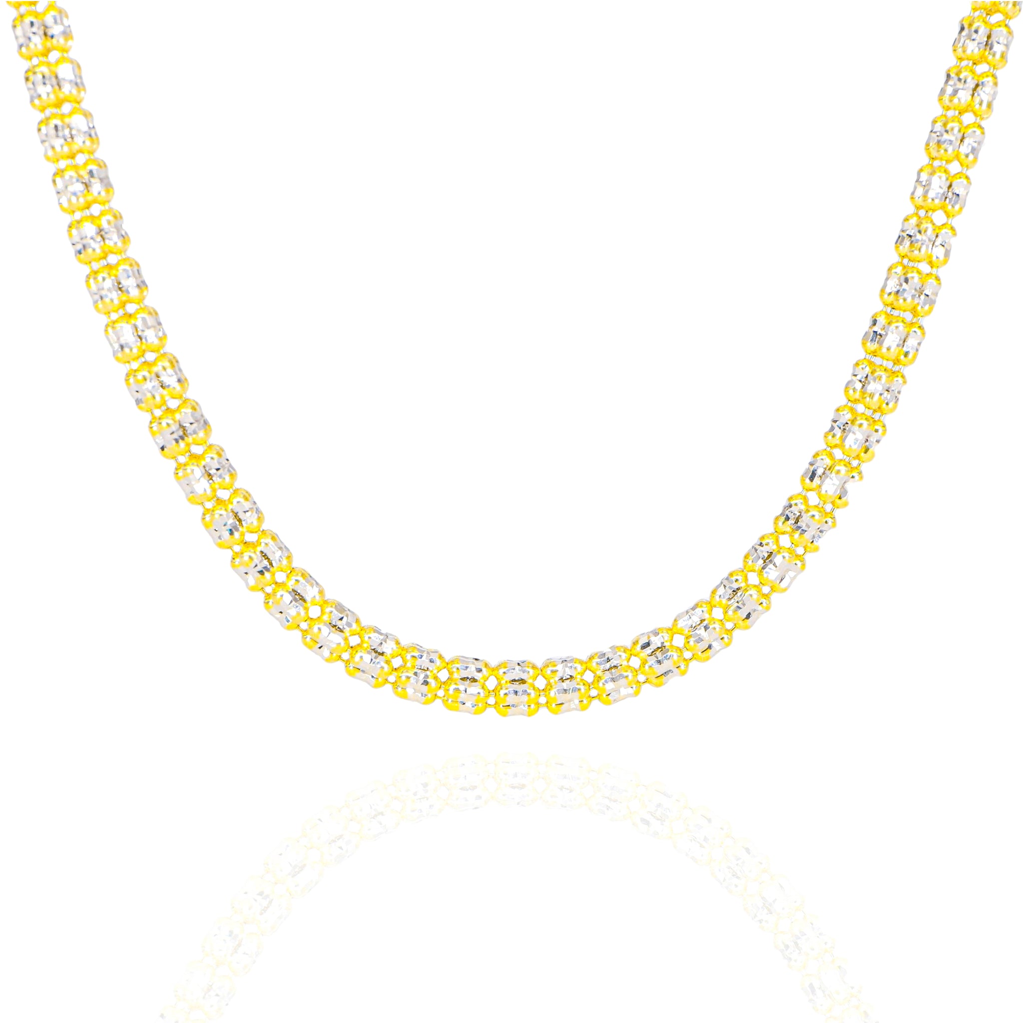 14KT Two-Tone Yellow Gold ICE Gold Chain | Dayyani Jewelers