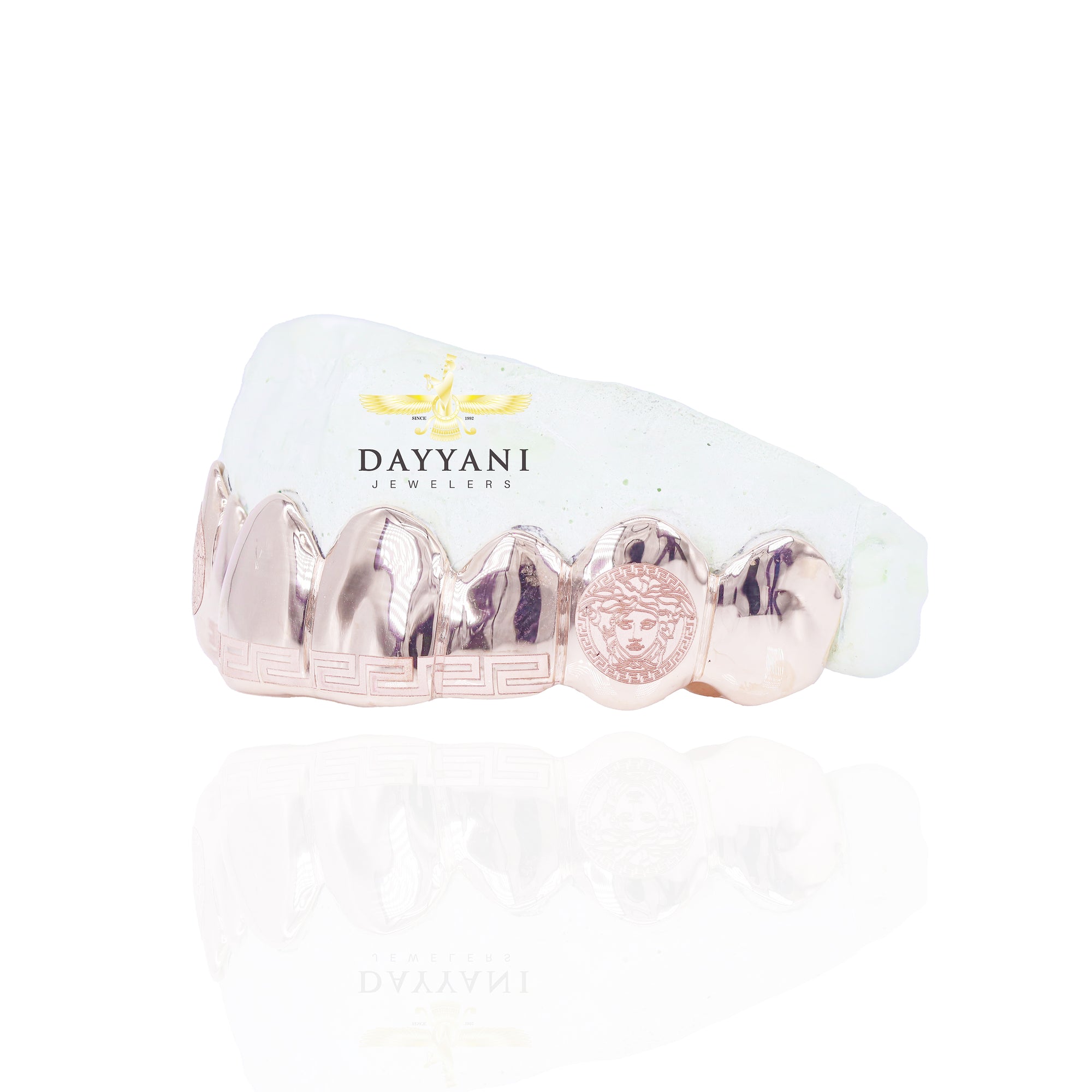 Custom 8 on 8 Versace Engraving Gold Grillz