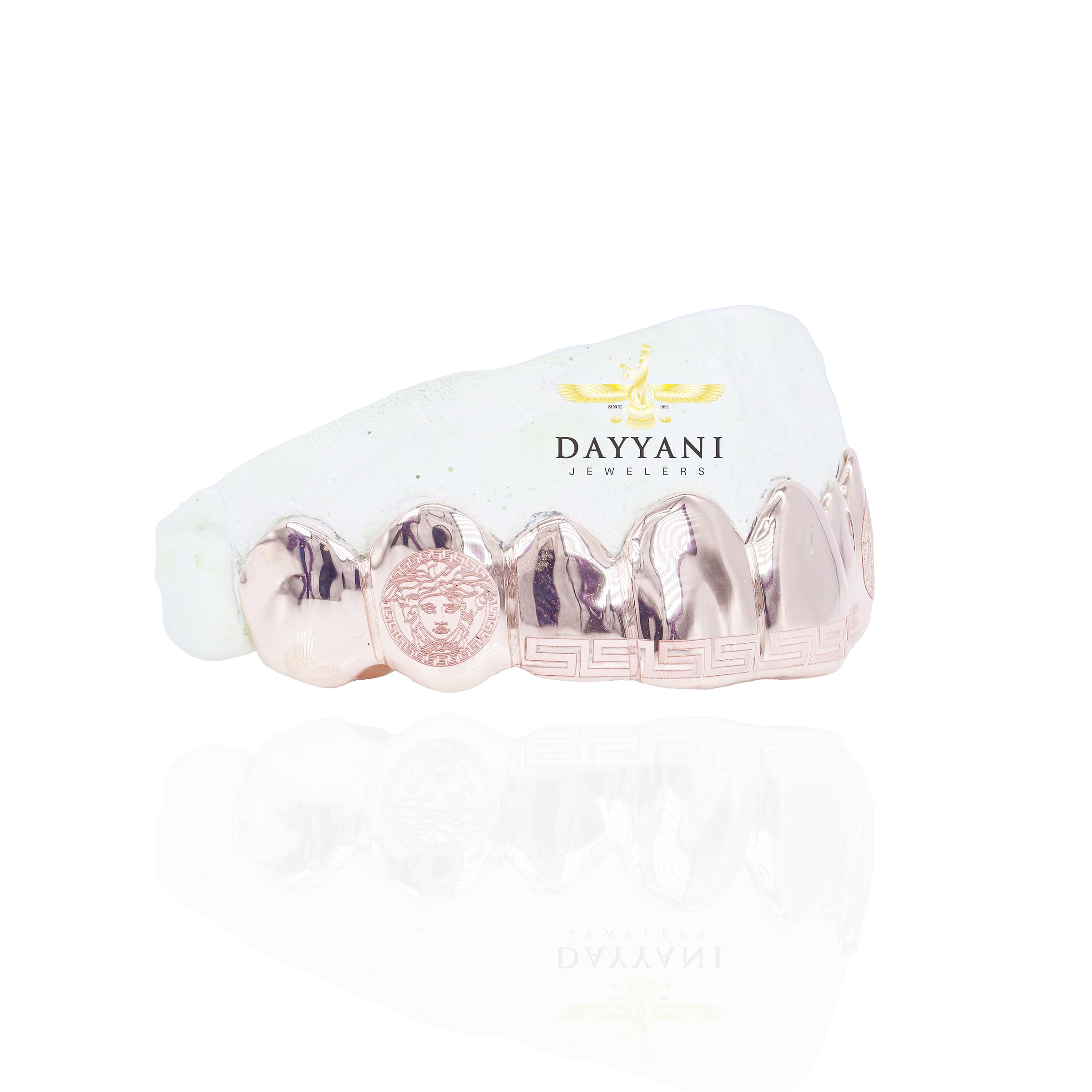 Custom 8 on 8 Versace Engraving Gold Grillz