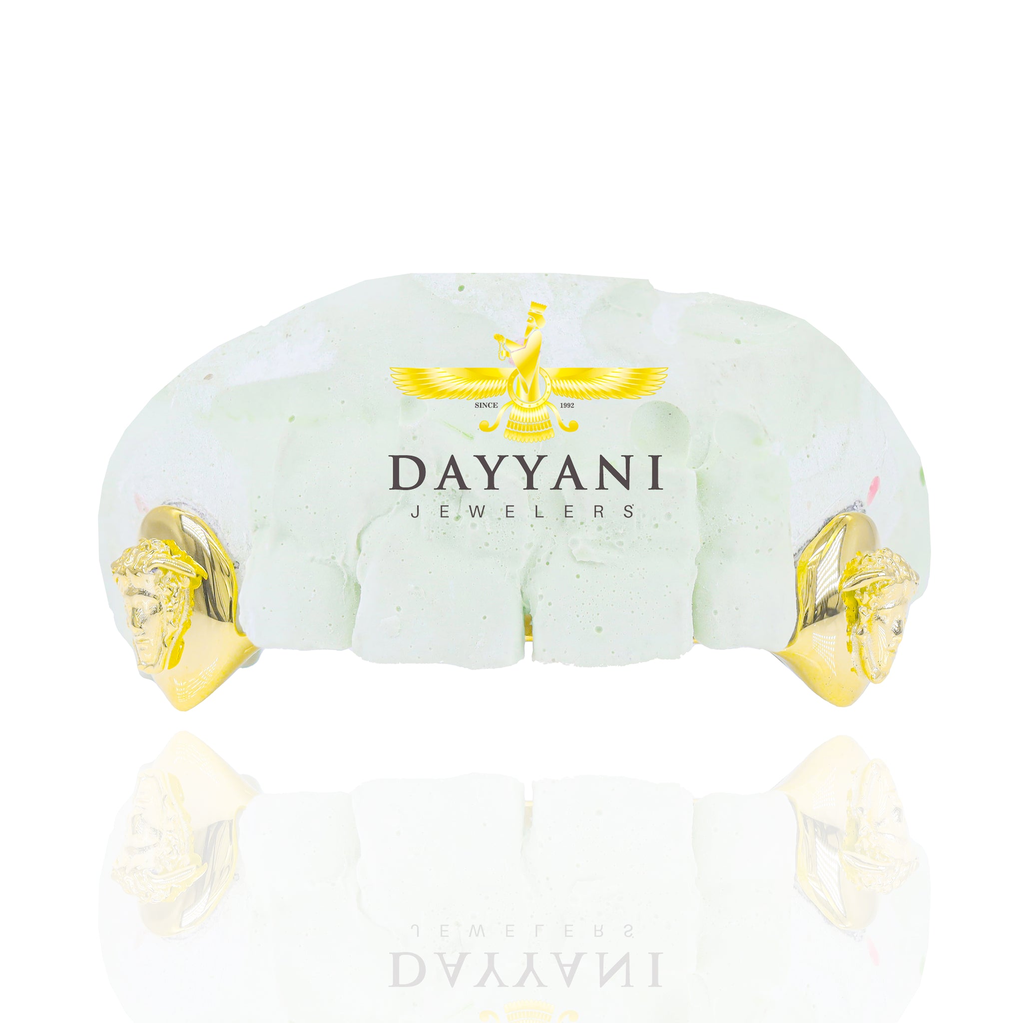 Custom 2 Teeth with 3D Versace Gold Grillz