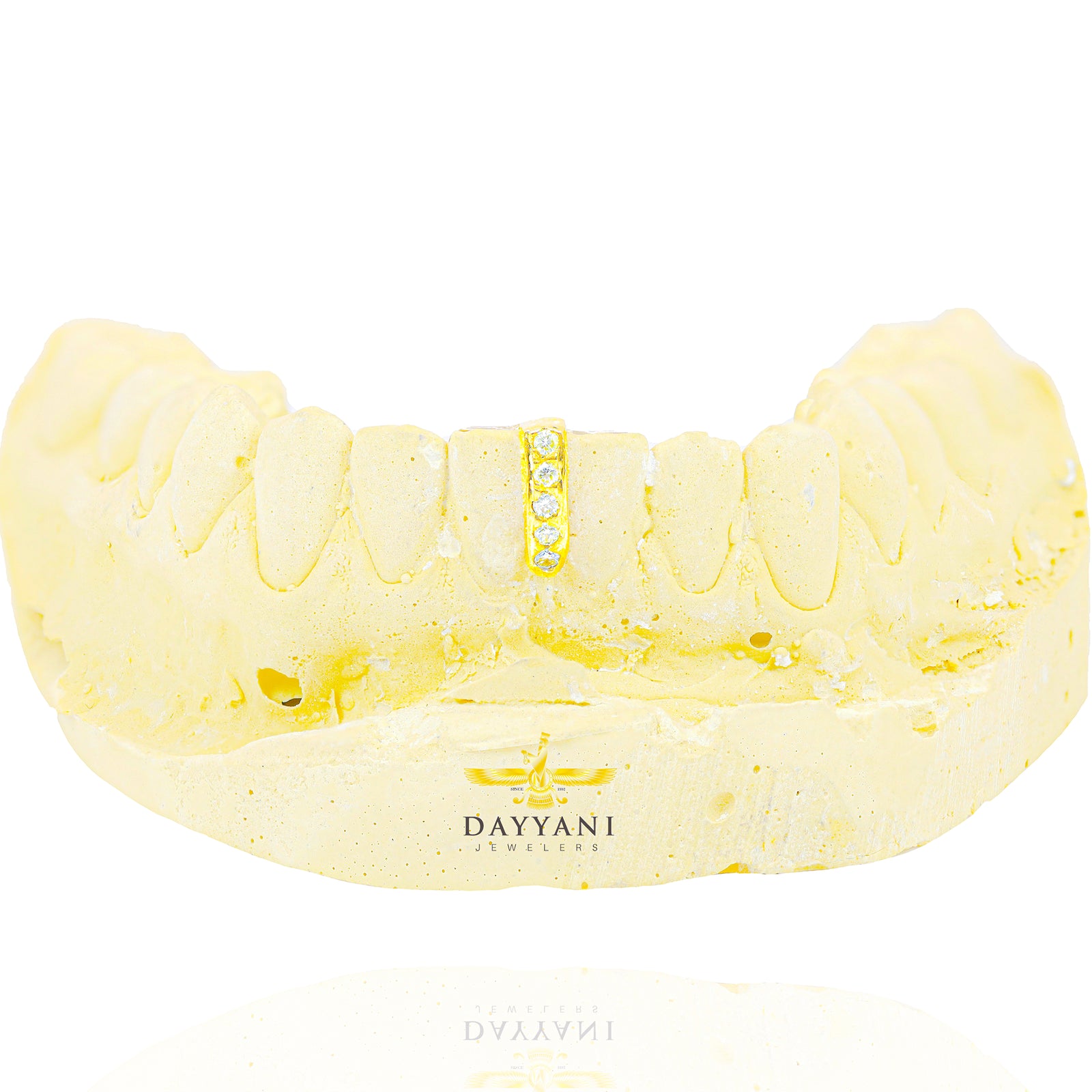 Custom Gold Gap Filler with Diamonds Grillz