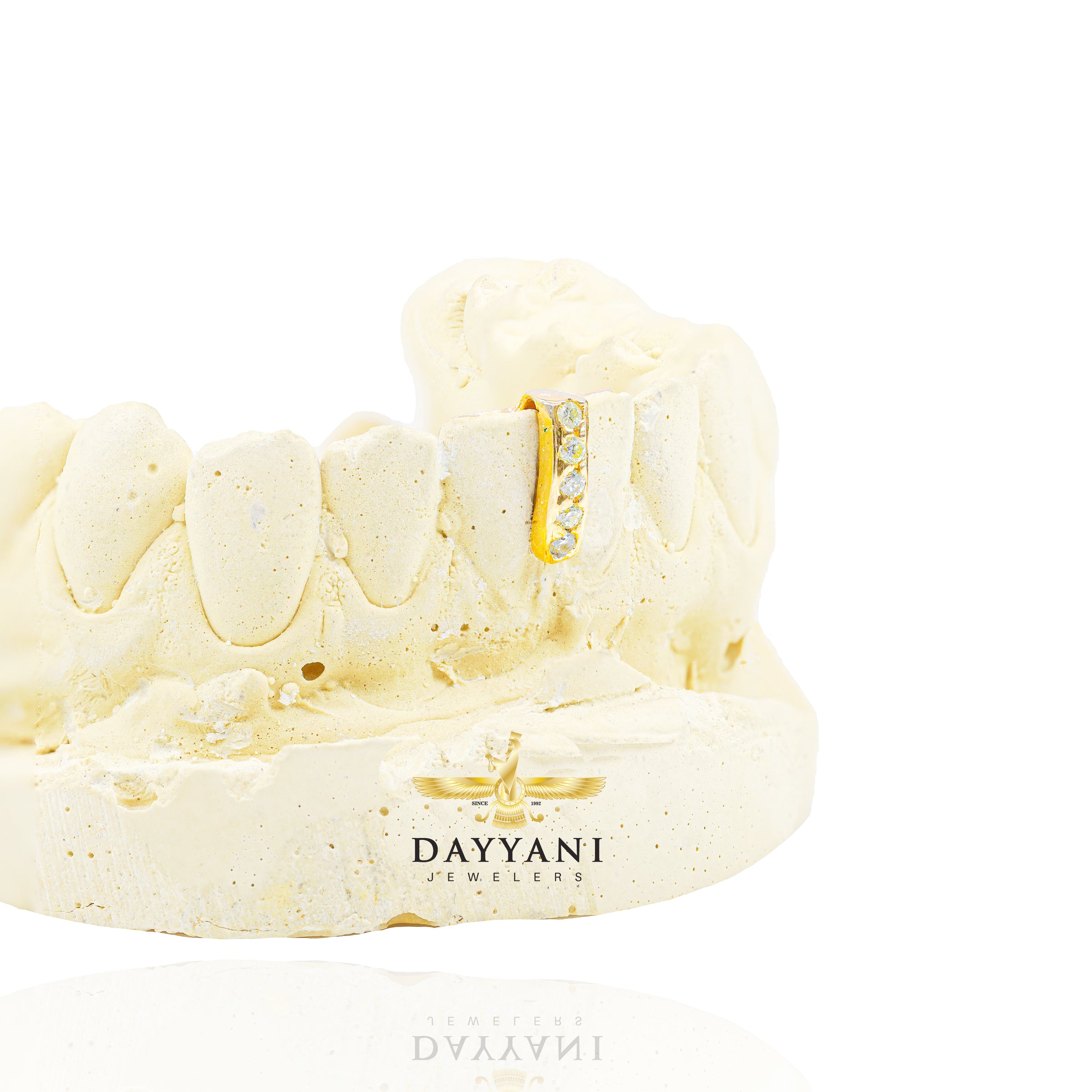 Custom Gold Gap Filler with Diamonds Grillz