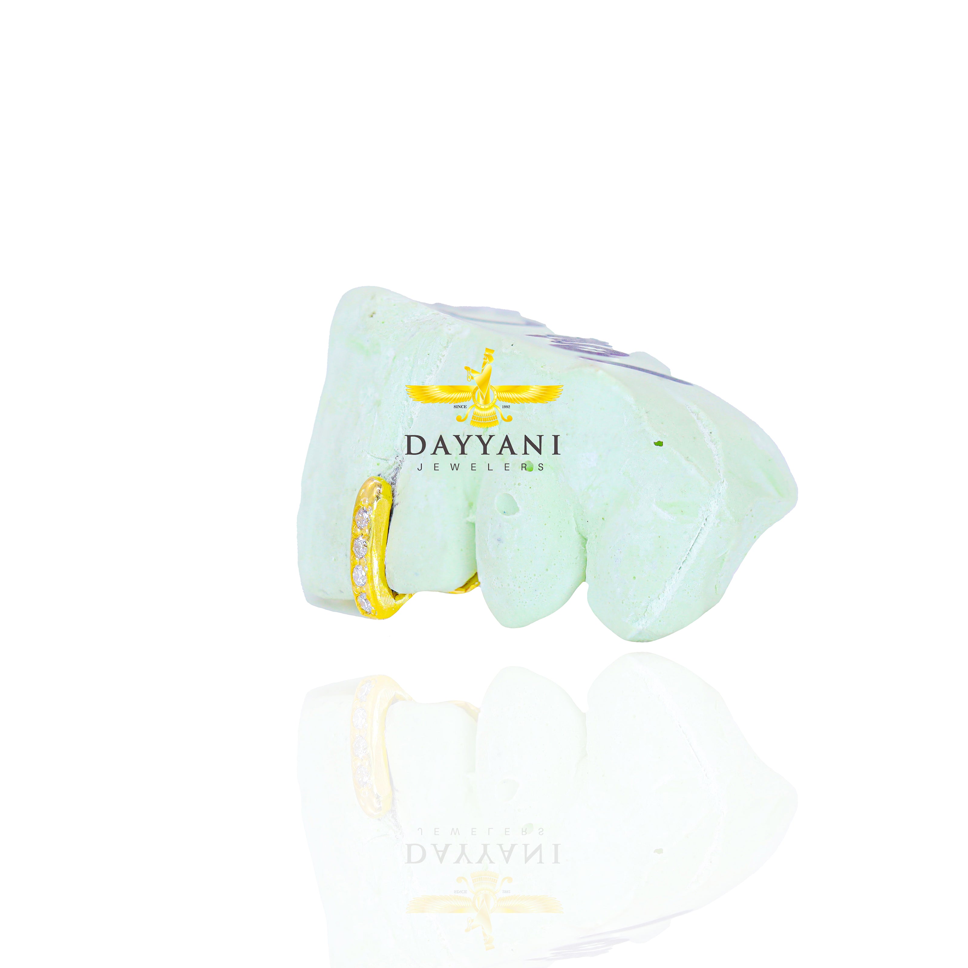 Custom Gold Gap Filler with Diamonds Grillz