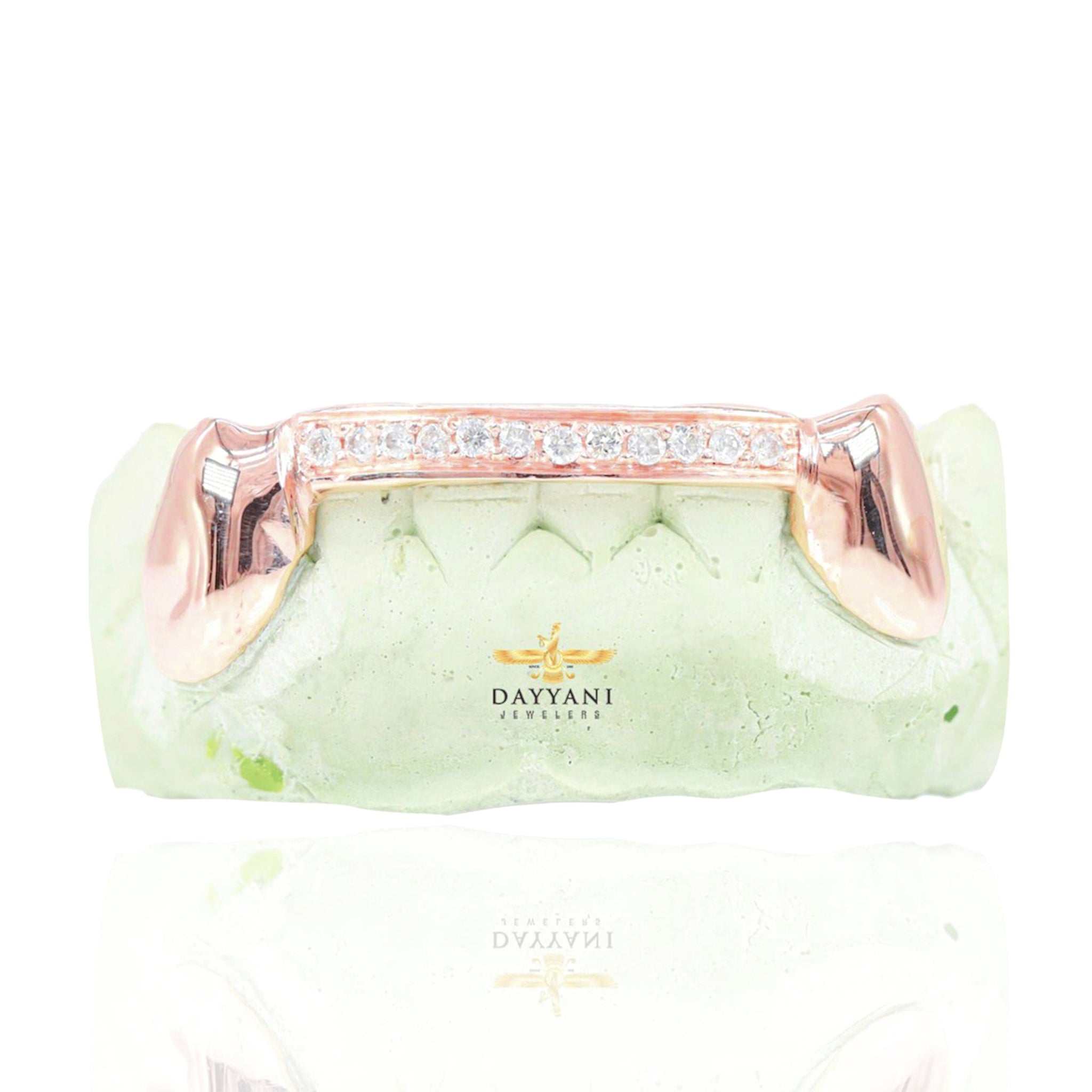 Custom One Row Diamond Bar Gold Grillz