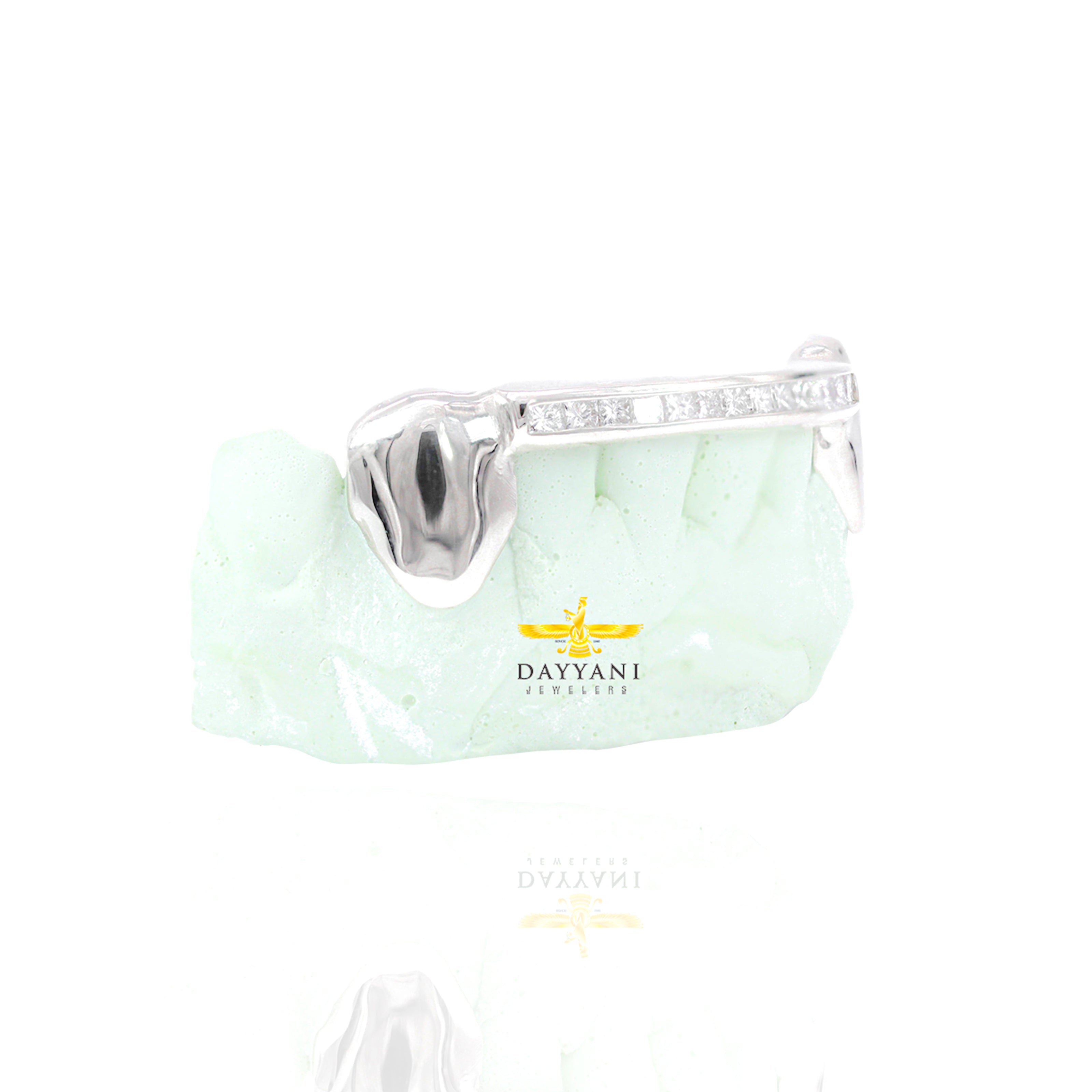 Custom One Row Princess Cut Diamond Bar Gold Grillz