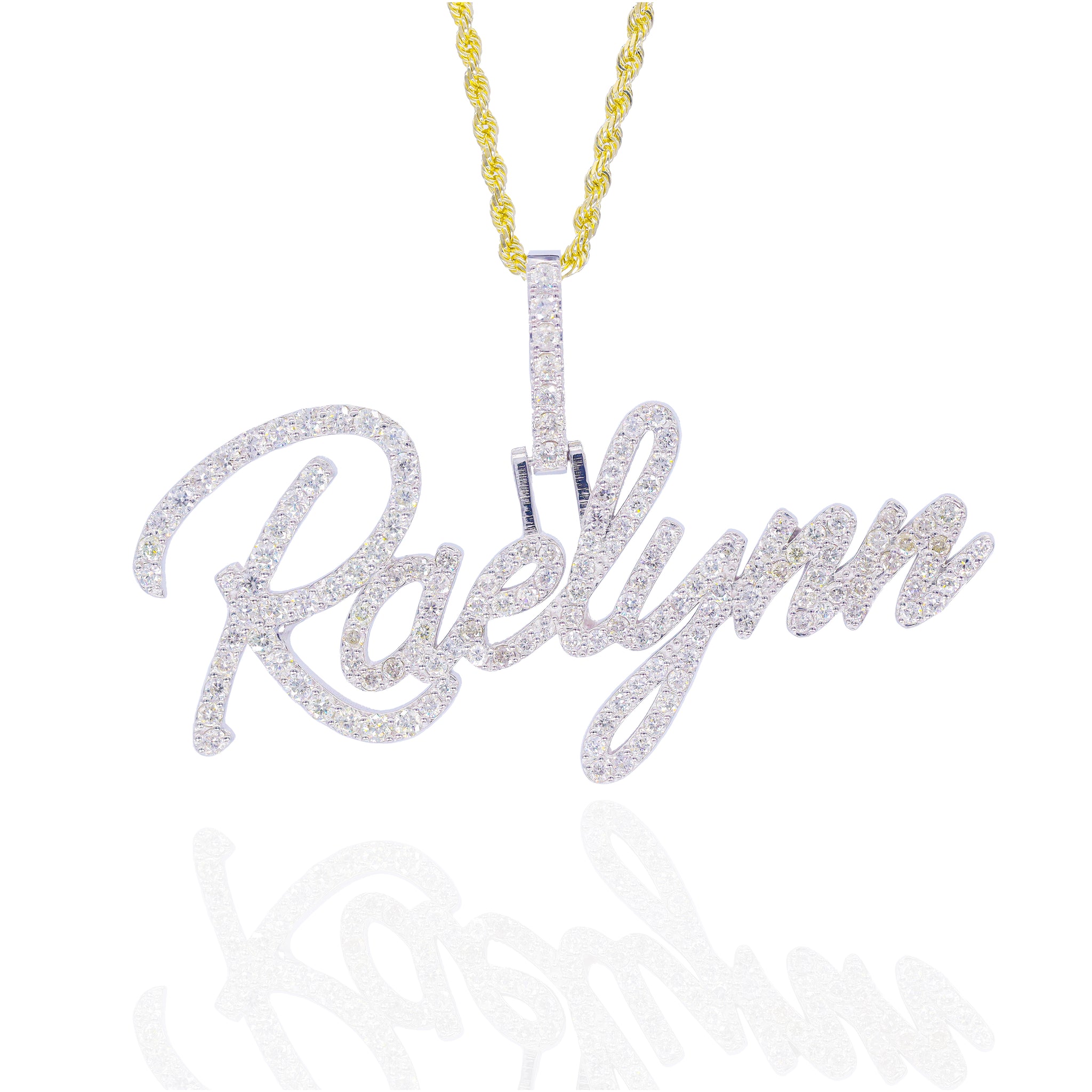 One Row Custom Diamond Name Pendant