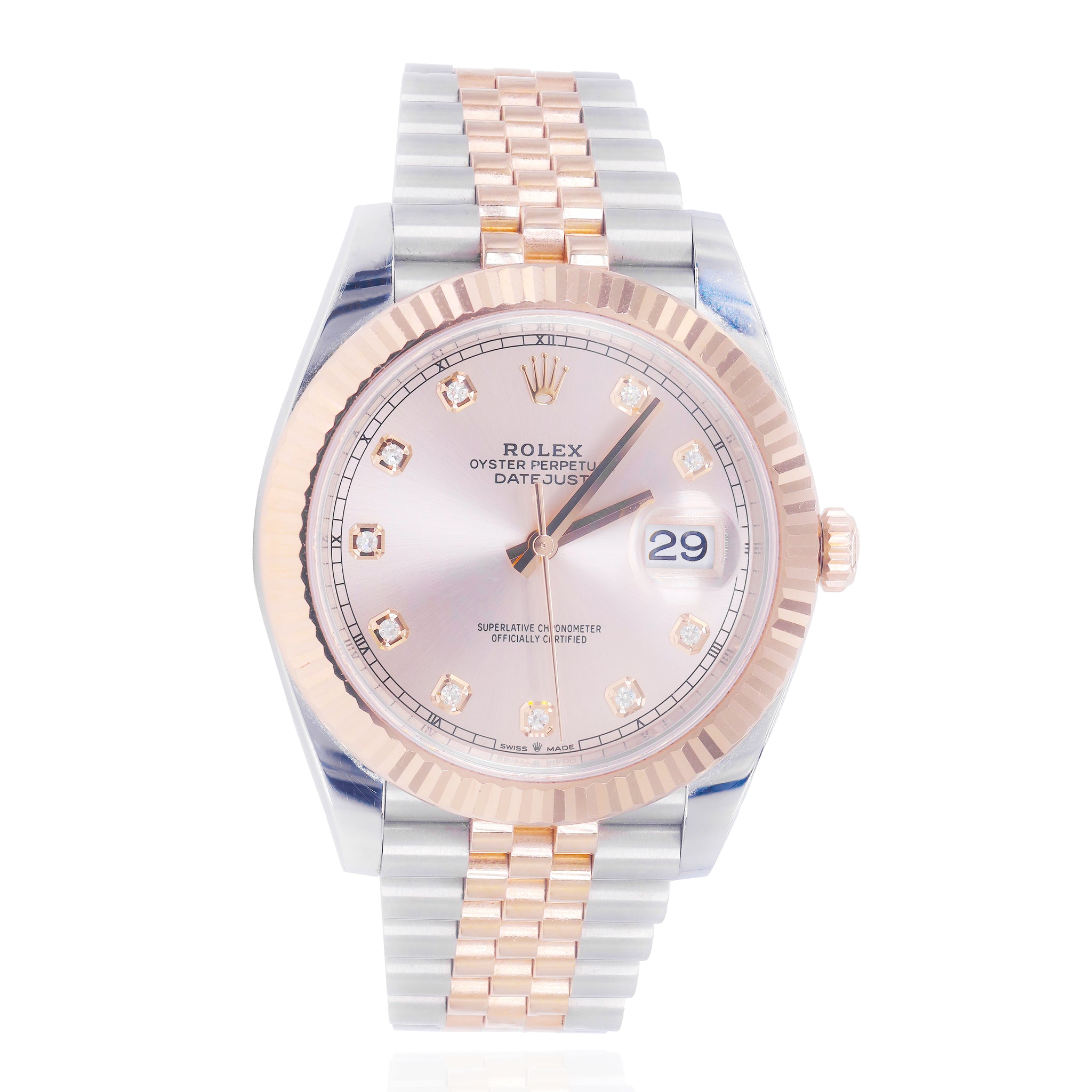 Rolex 126331 Datejust 41mm Two-Tone 18K Gold Fluted Bezel & SunDust Di