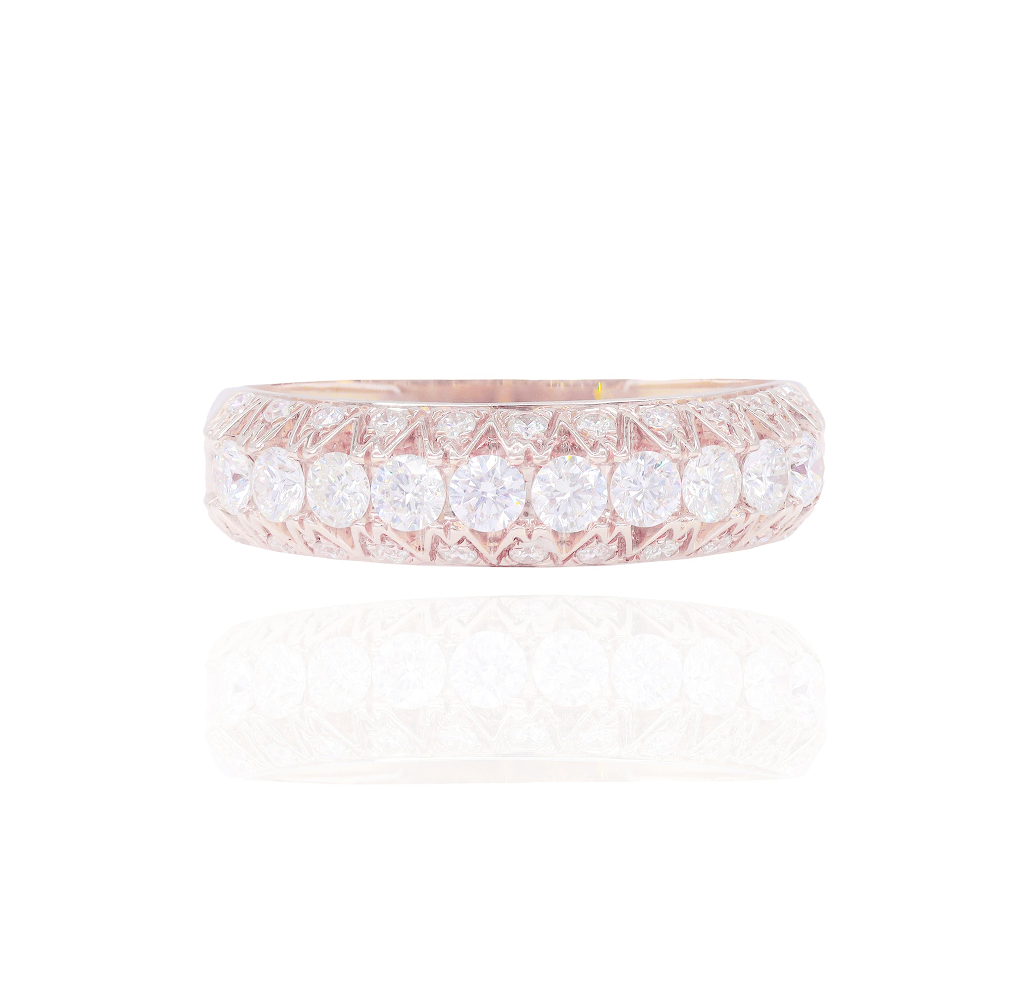 Cluster Diamond Band with Side Diamonds