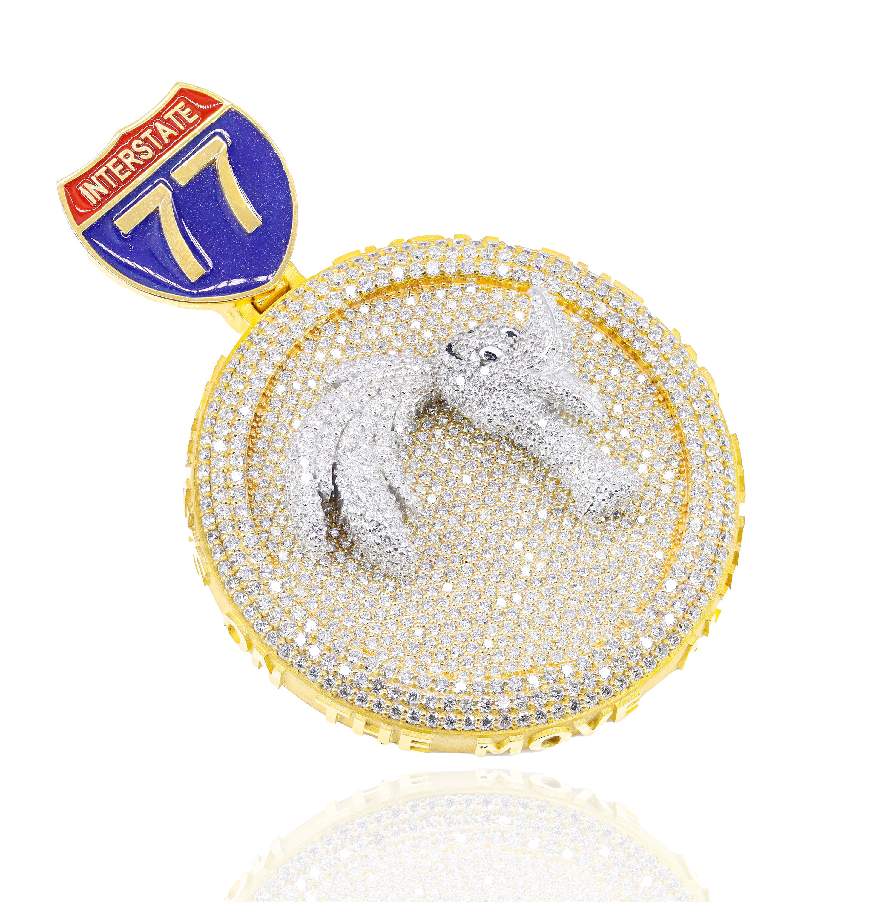 Custom Design Deposit - 3D Road Runner Two-Tone Diamond Pendant