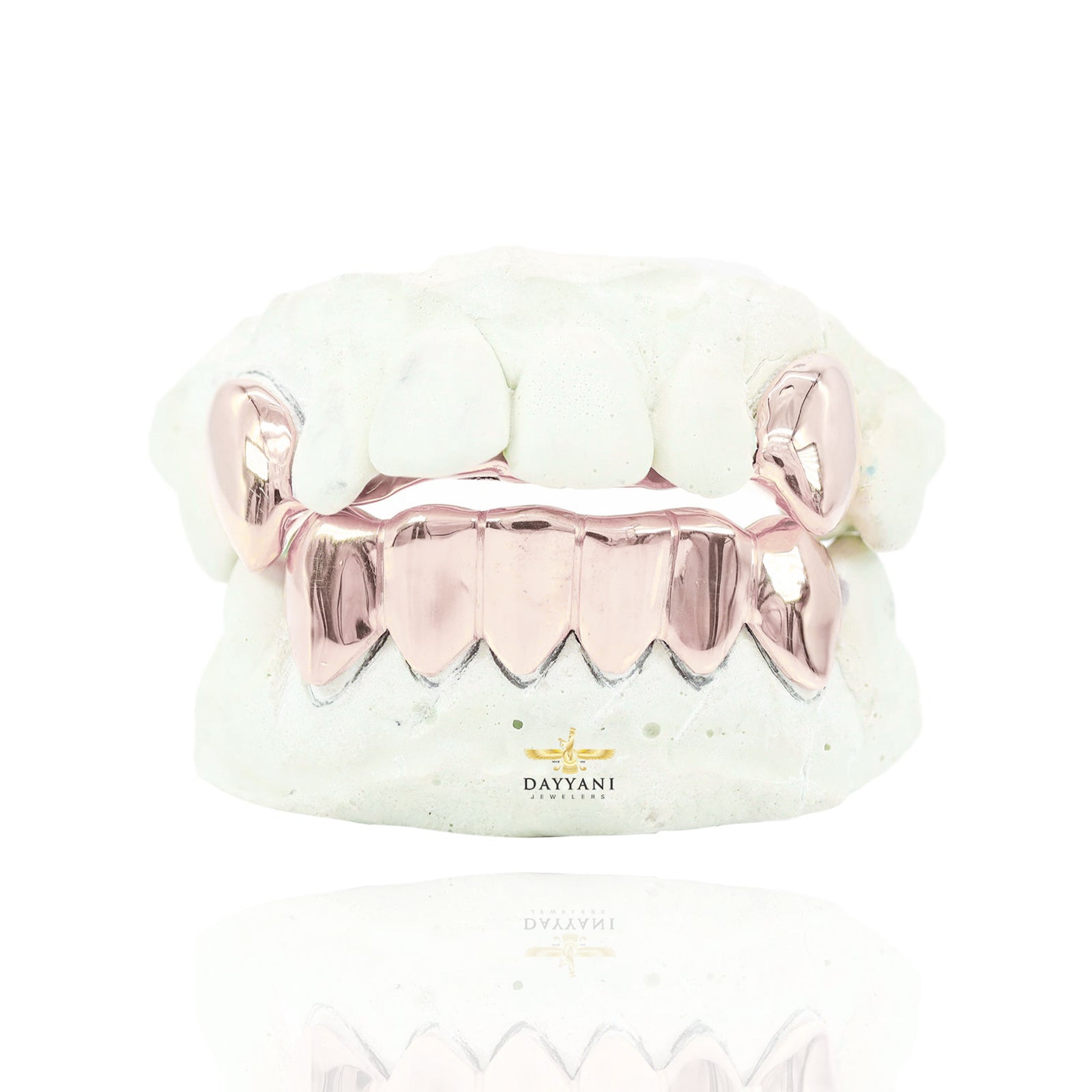 Custom 2 Teeth with Extended Fangs & 6 Bottom Gold Grillz