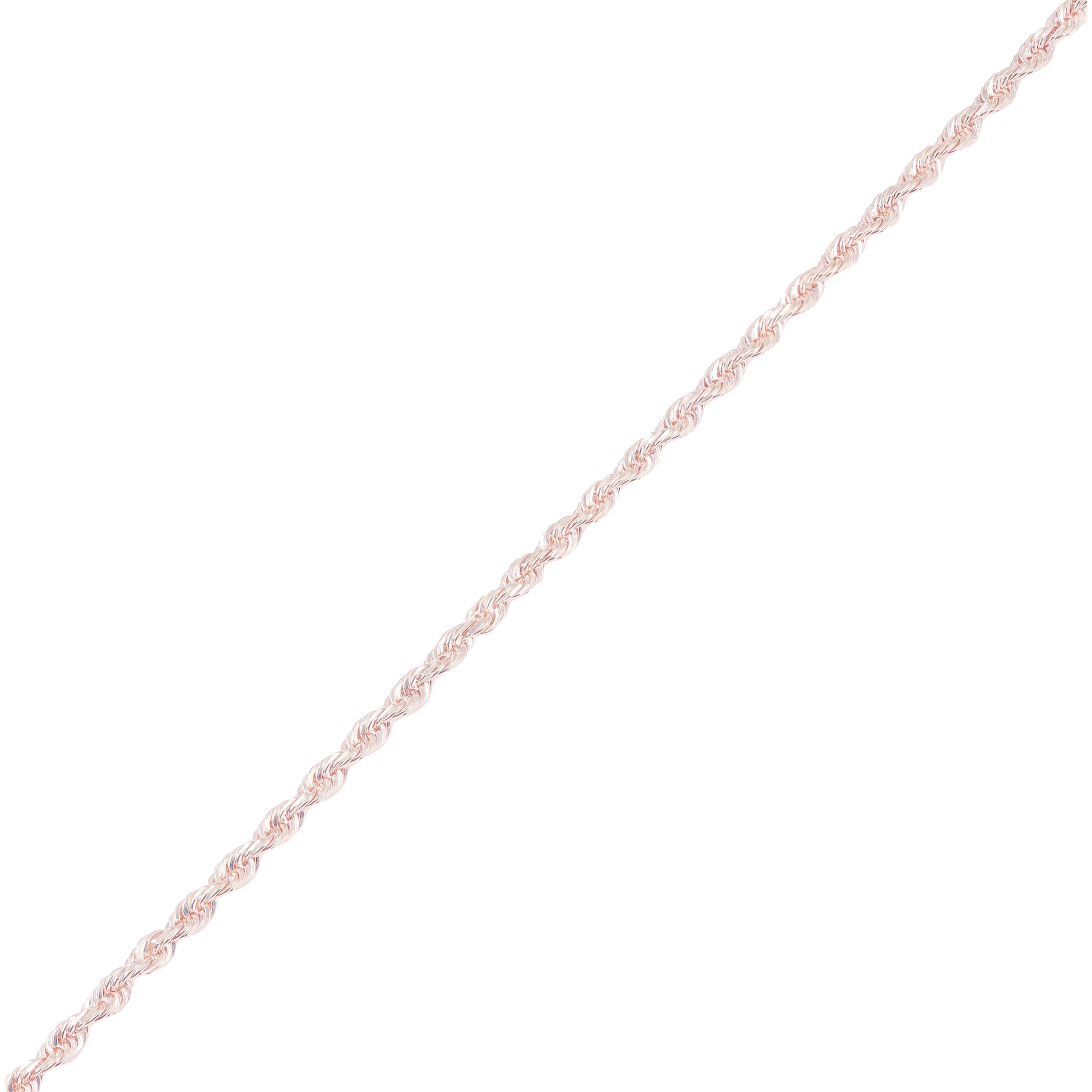 10KT Solid Rose Gold Rope Chain
