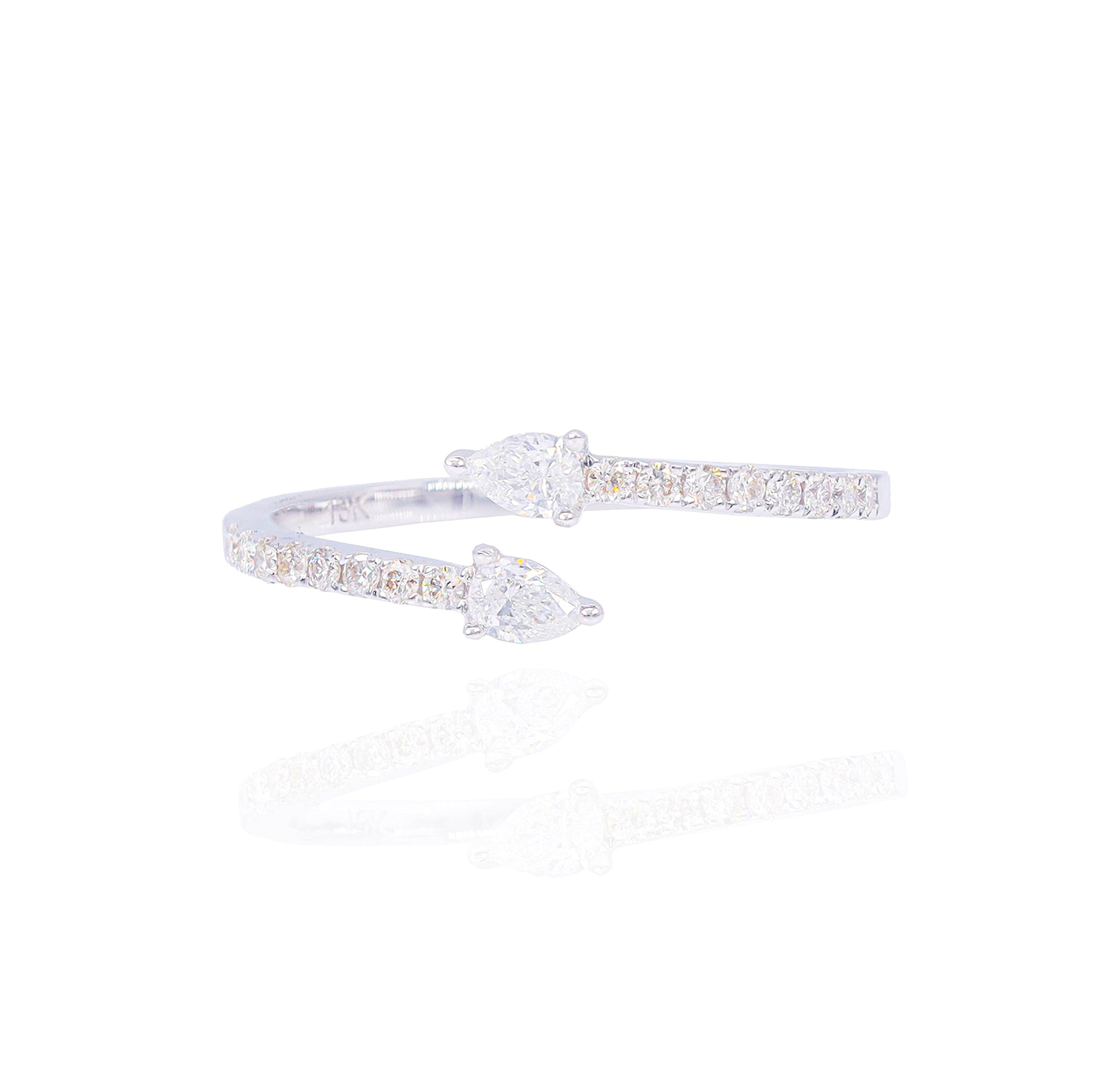 Pear Shape ByPass Diamond Ring Band