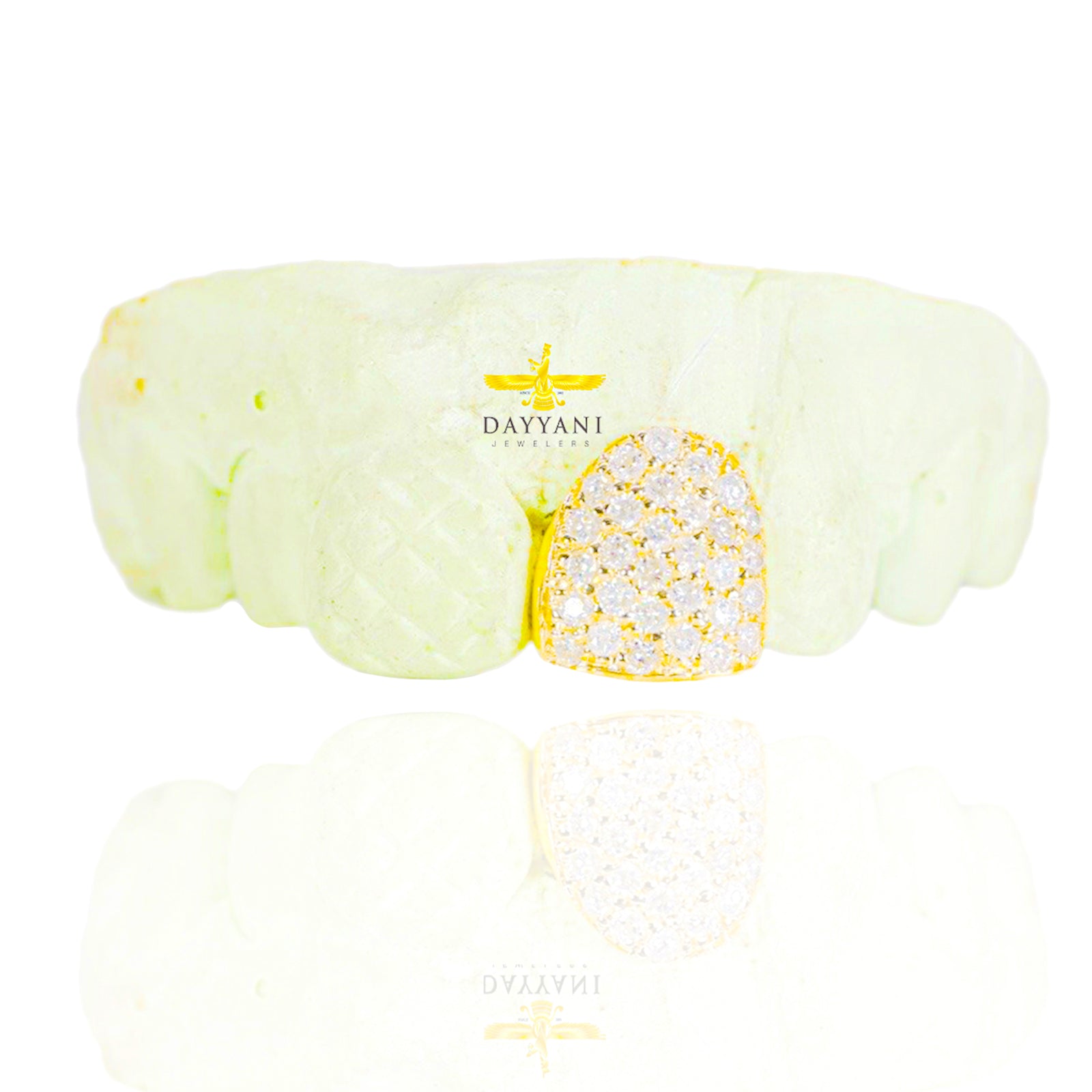 Custom One Tooth Diamond Grillz Hand Set Natural Diamonds Custom Grill