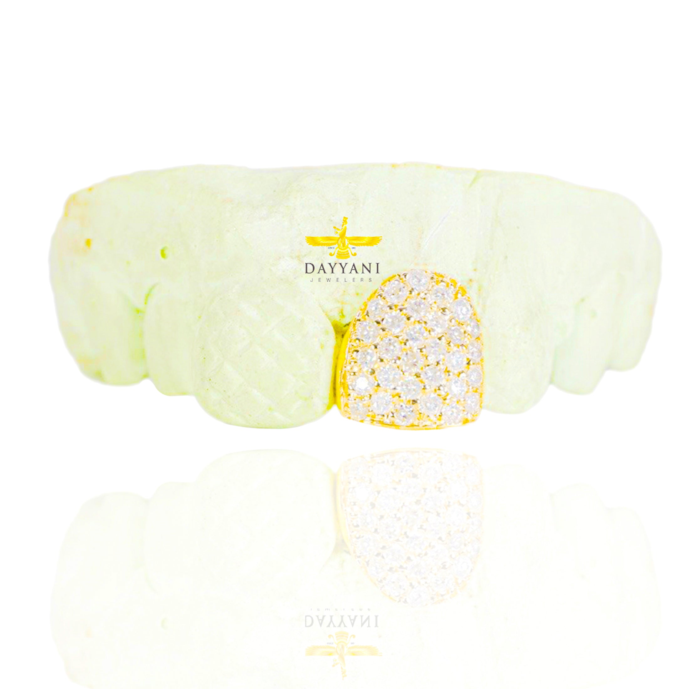 Custom One Tooth Diamond Grillz Hand Set Natural Diamonds Custom Grill