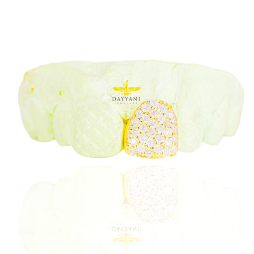 Custom One Tooth Diamond Grillz Hand Set Natural Diamonds Custom Grill