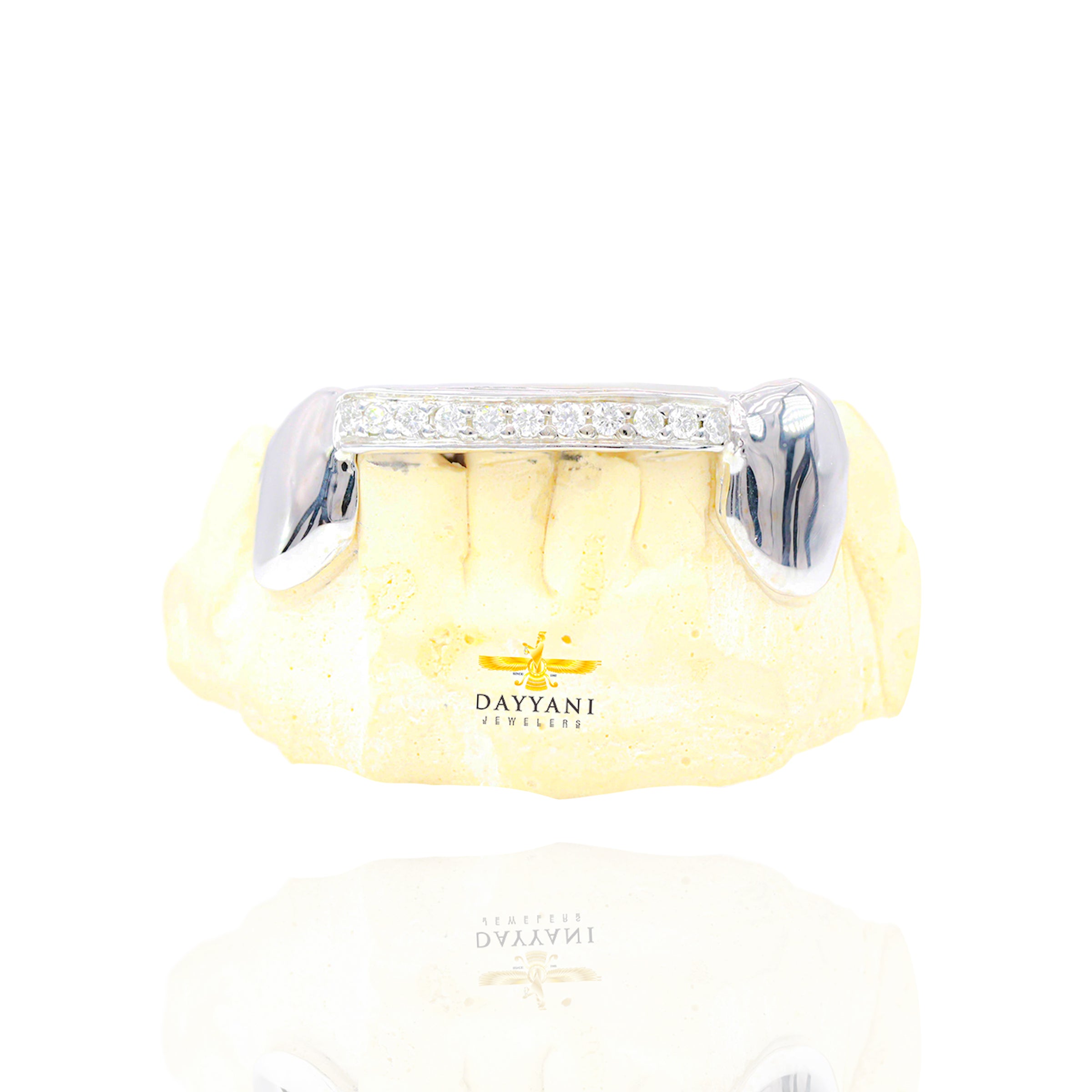 Custom One Row Diamond Bar Gold Grillz