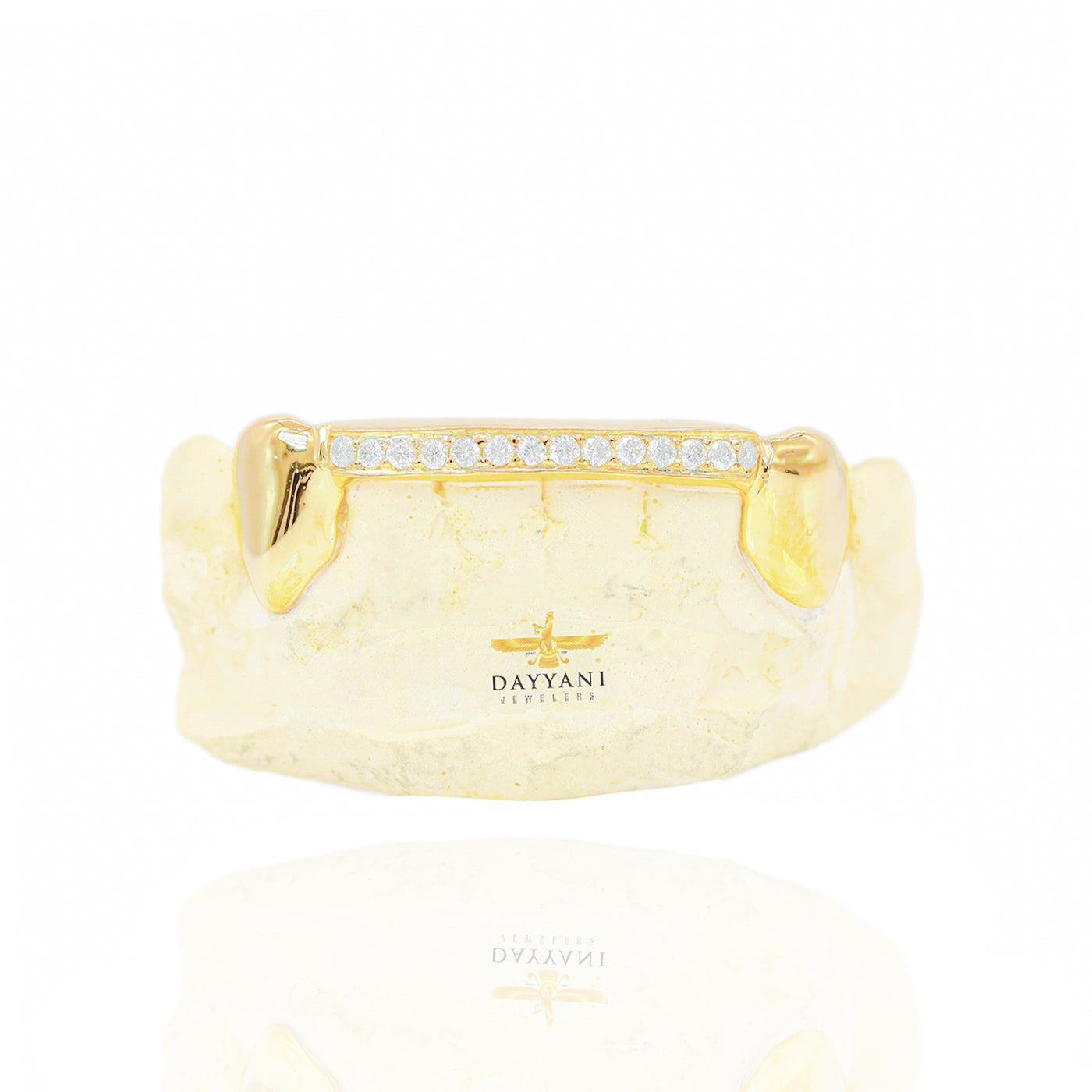 Custom One Row Diamond Bar Gold Grillz