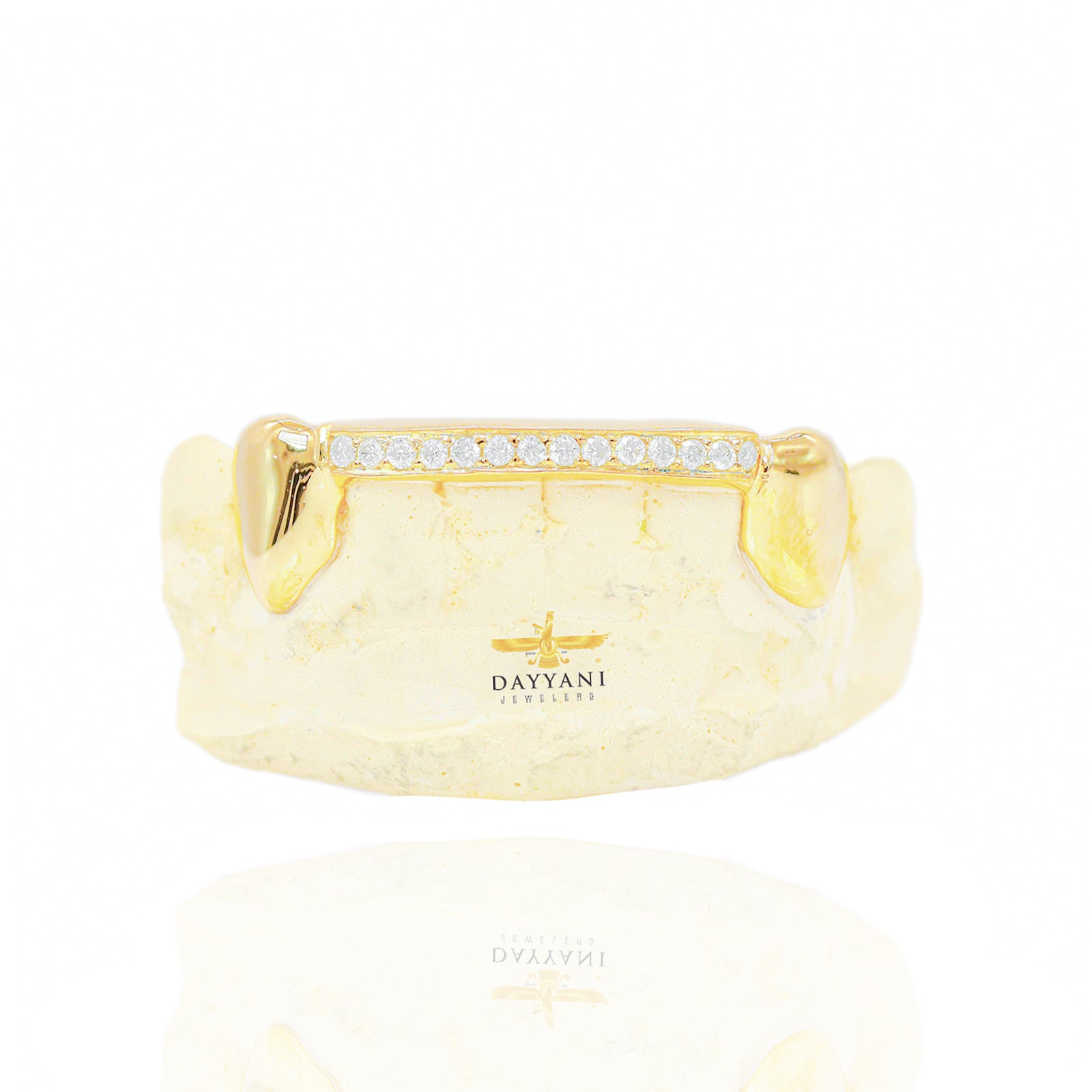 Custom One Row Diamond Bar Gold Grillz