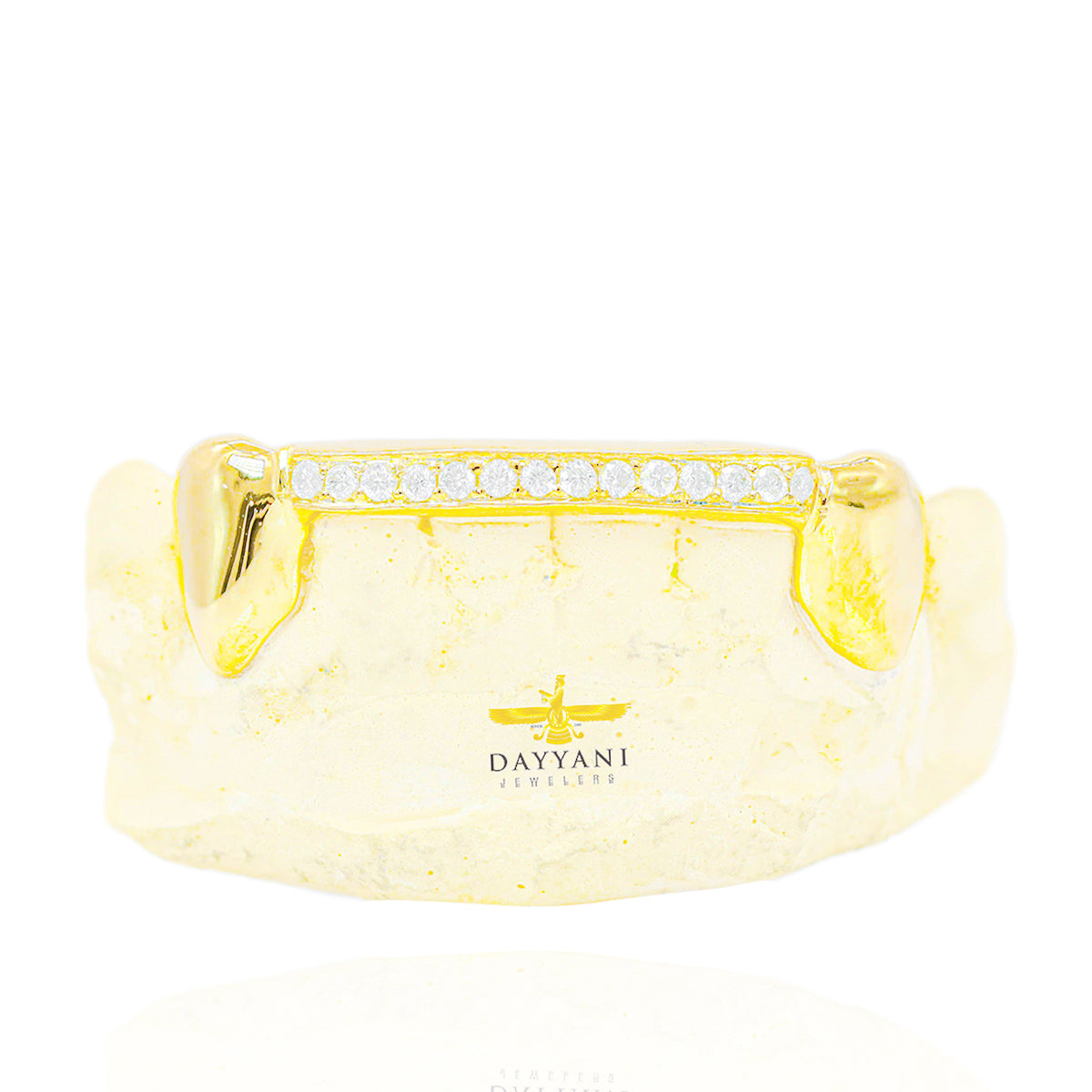 Custom One Row Diamond Bar Gold Grillz