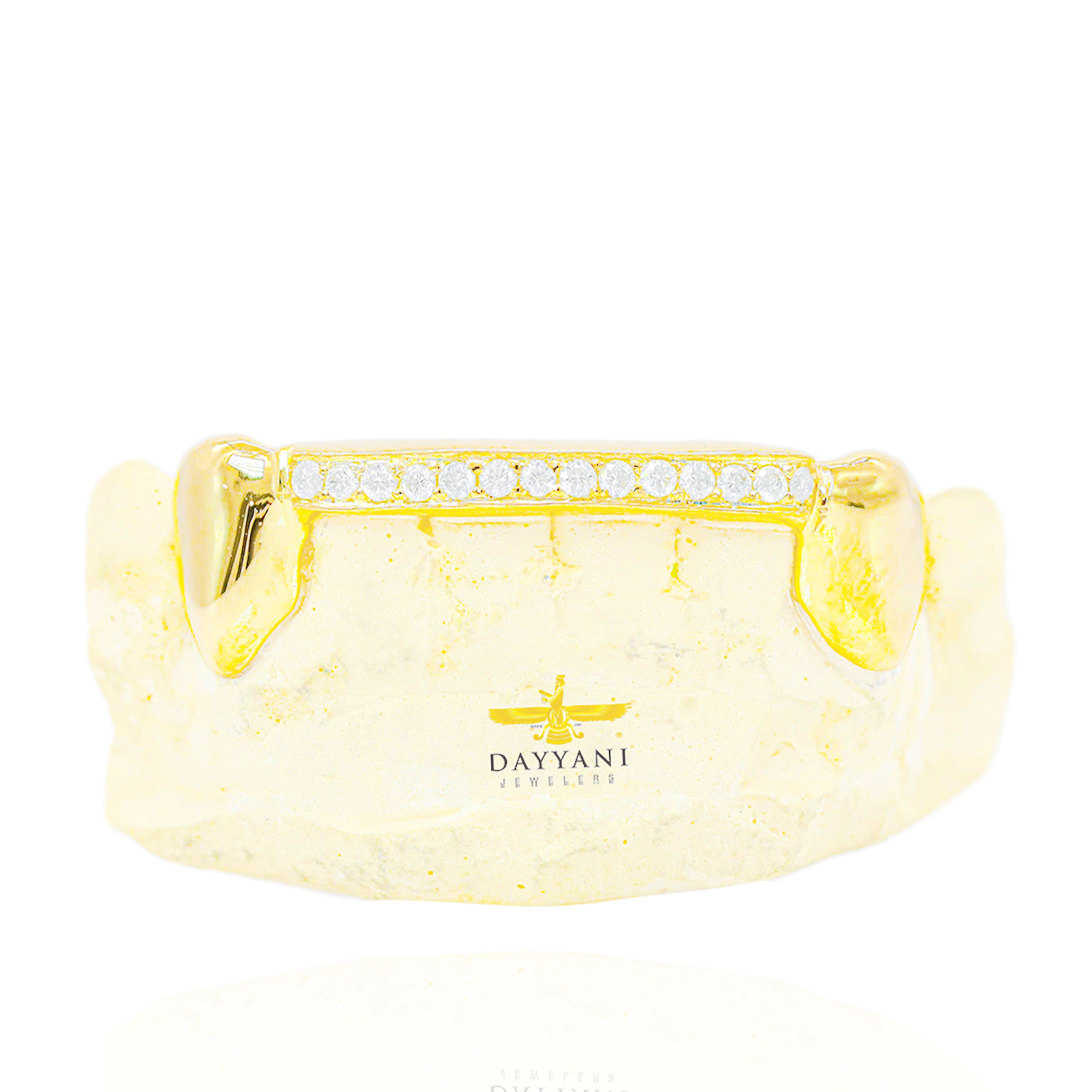Custom One Row Diamond Bar Gold Grillz