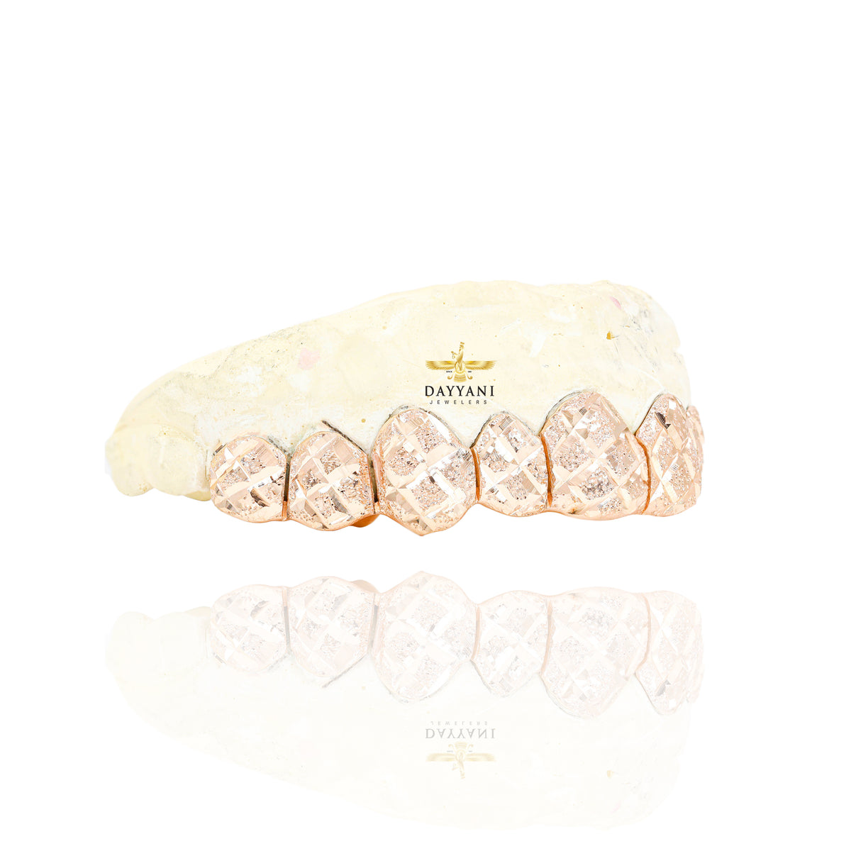 Custom Diamond Cut Diamond Dust Gold Grillz