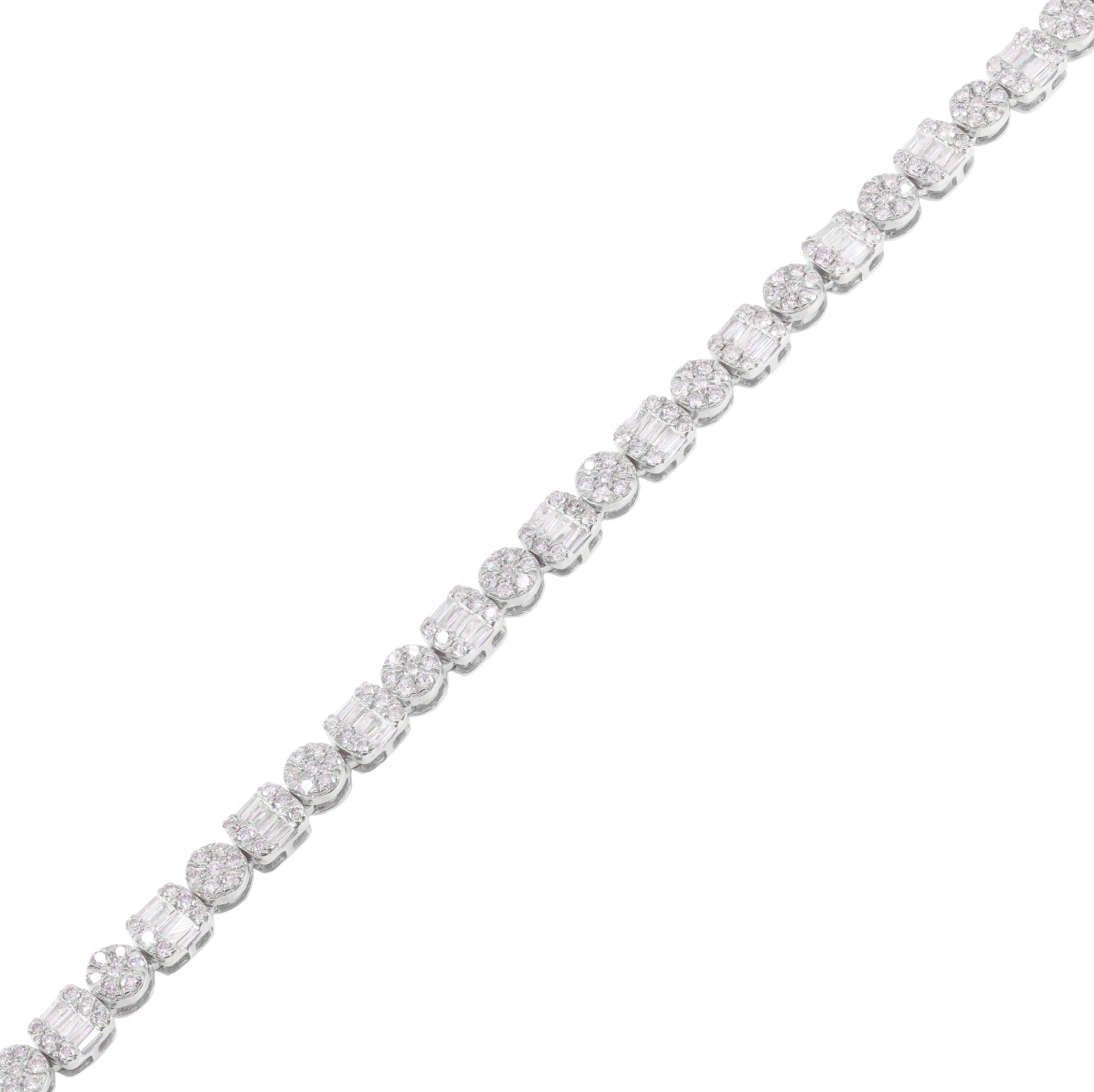 Alternating Square & Round Link Diamond Chain