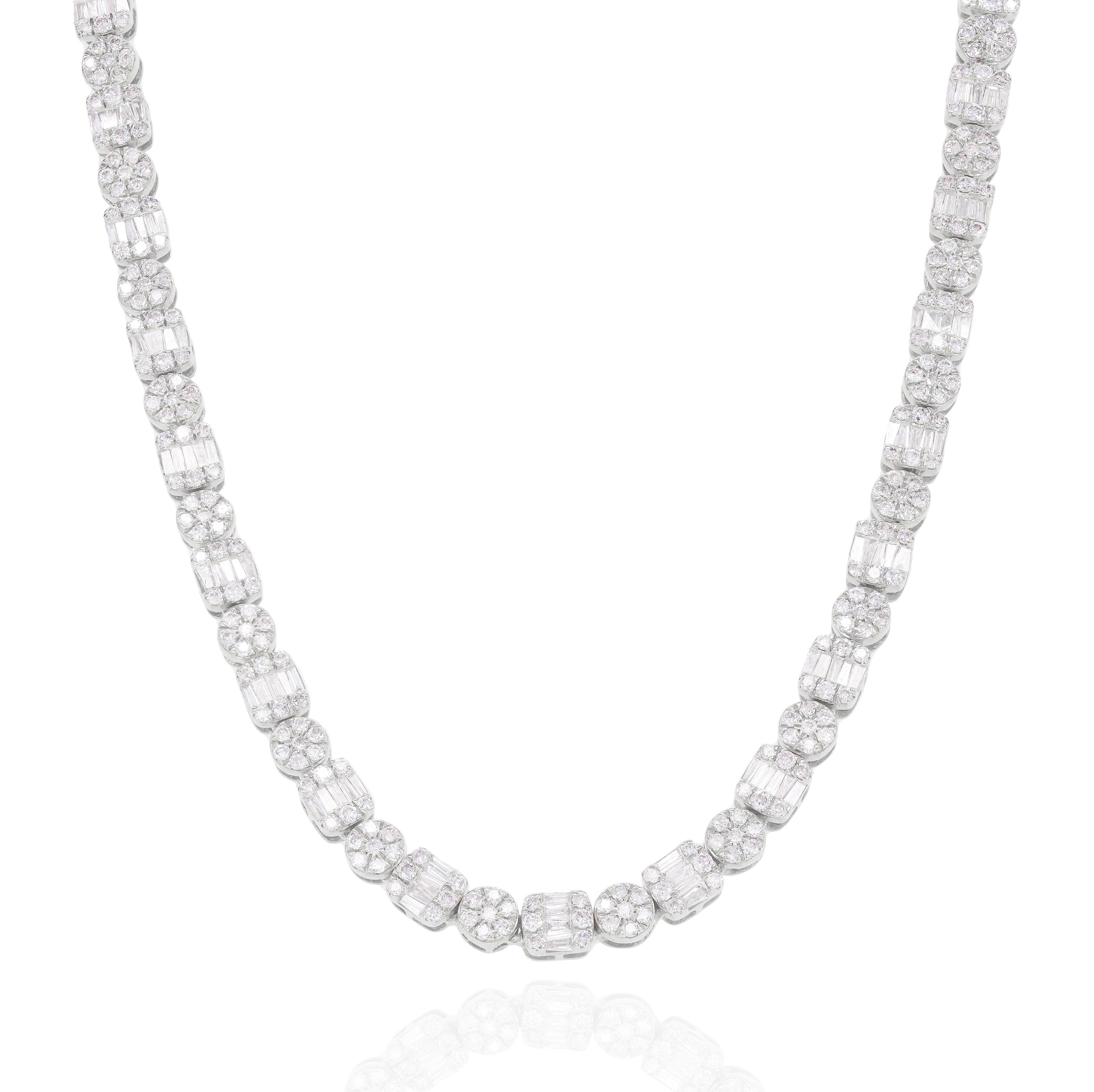 Alternating Square & Round Link Diamond Chain